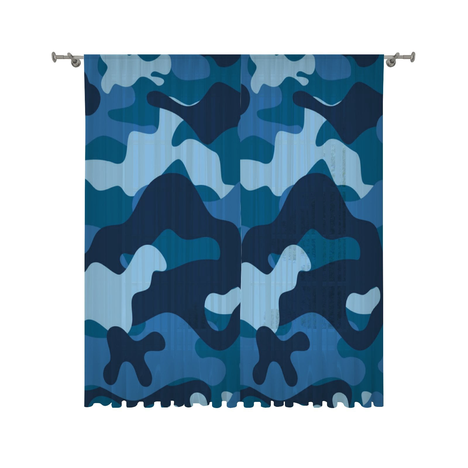 Bestwell 2 Panels Sheer Curtains, Military Camouflage Texture Khaki ...