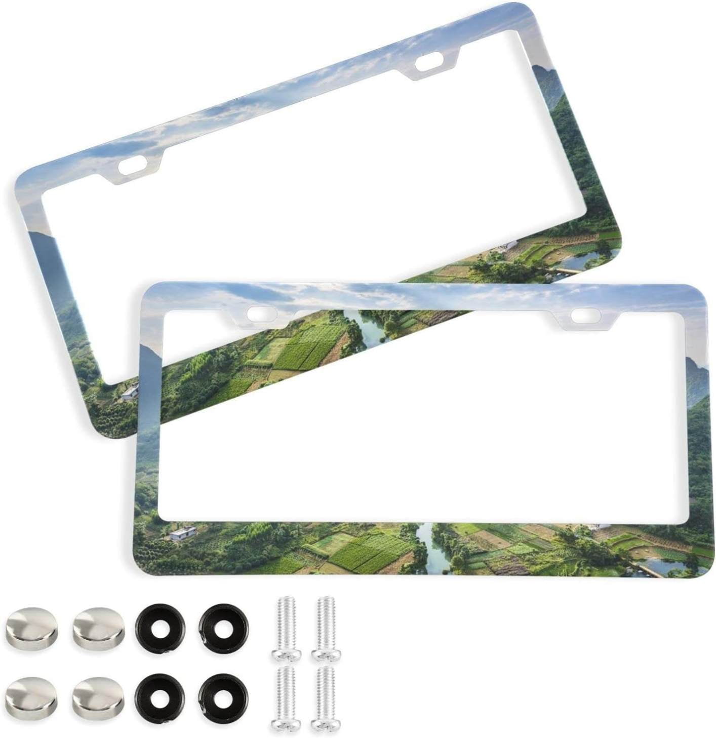 Bestwell 2 pack Mountains 2 Holes Car License Plate Frames, Car License ...