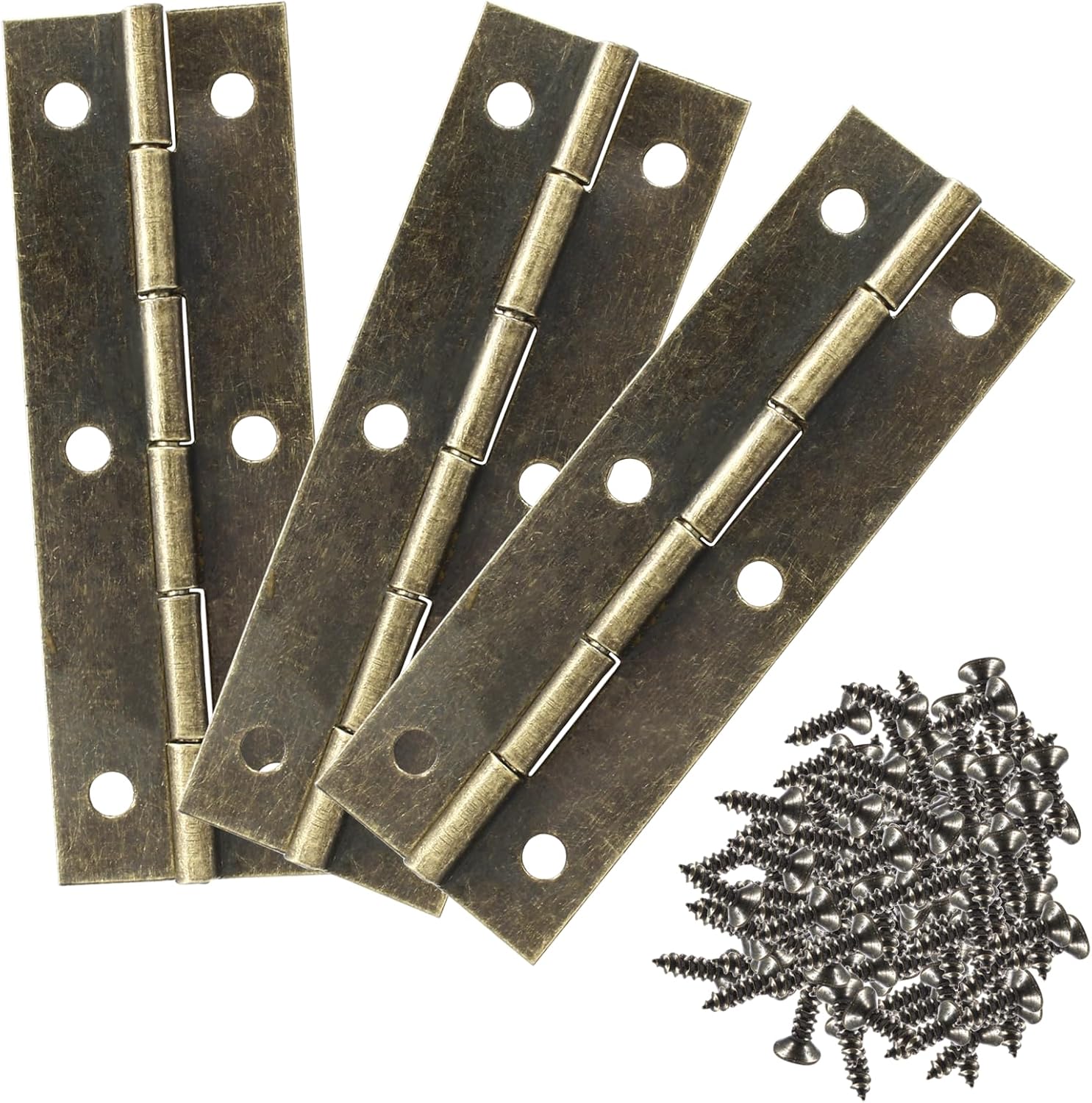 Bestwell 24PCS Metal Foldable Butt Hinge, Bronze Butt Hinges Long ...