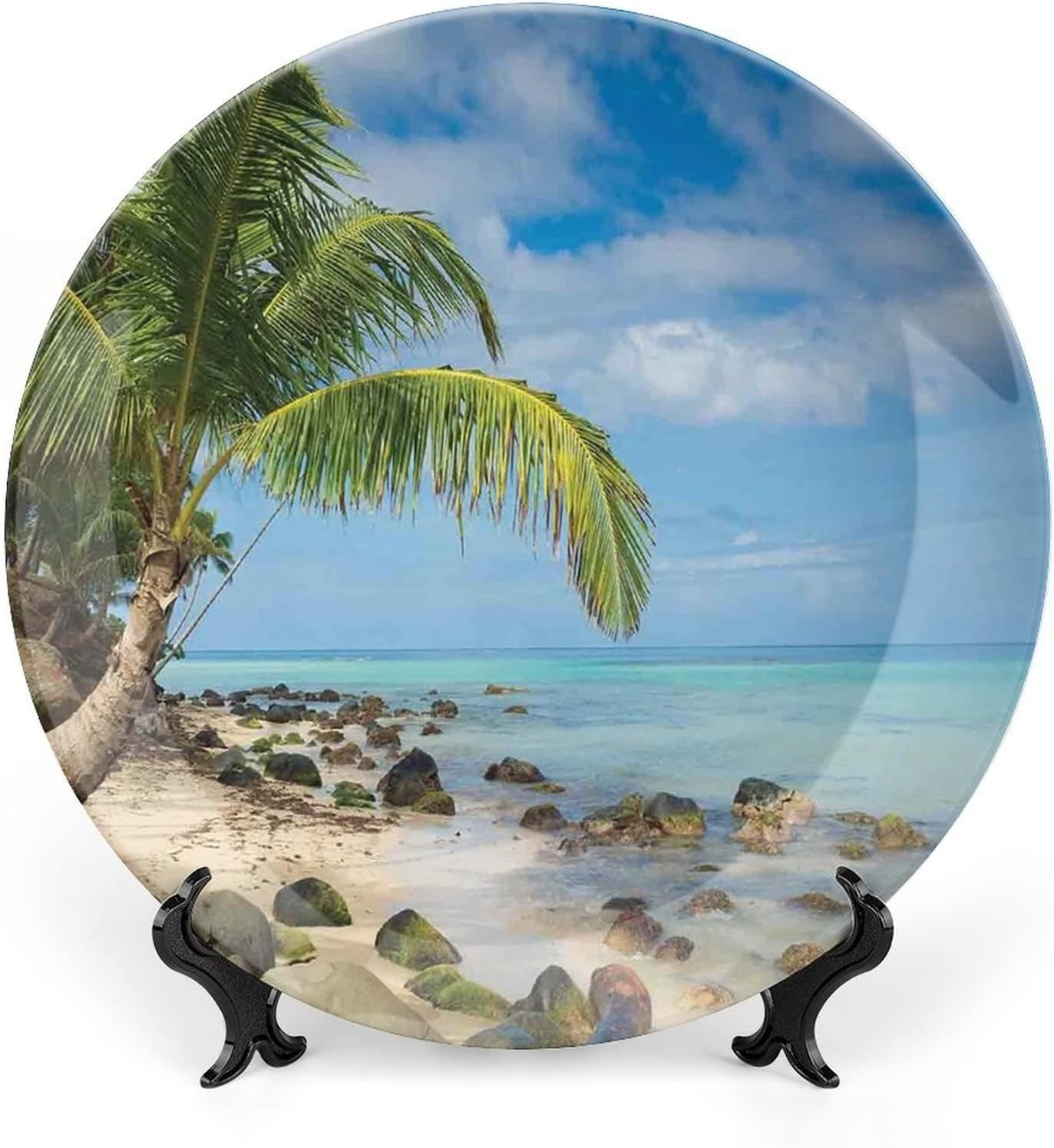 Bestwell 6 Inch Decorative Plate, Seaside Tableware Plate, Tropical ...