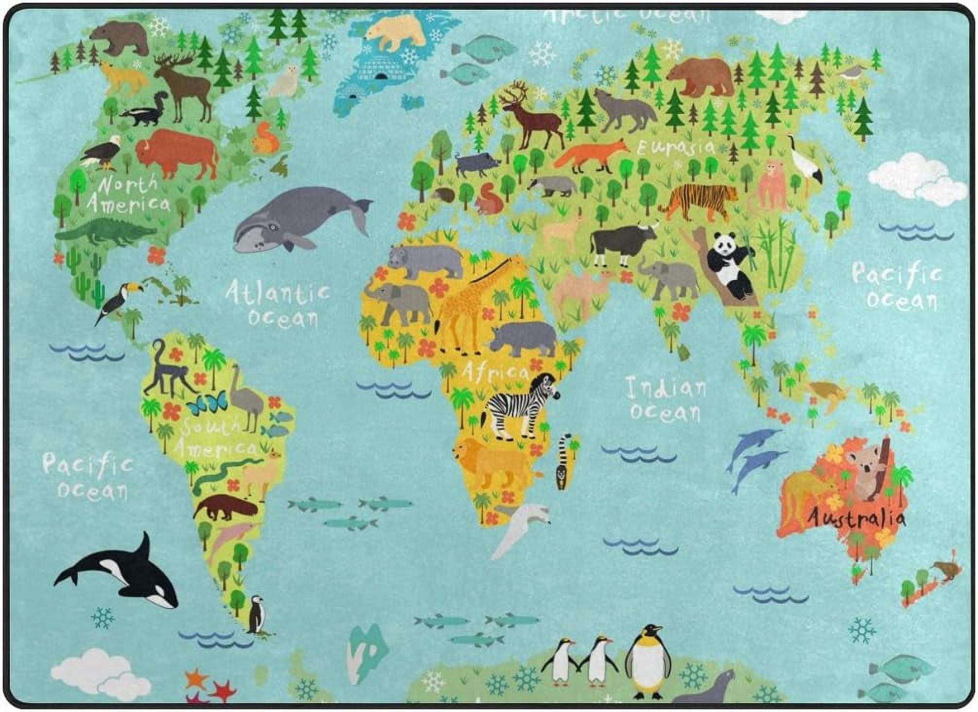 Bestwell 80 x 58 inches Lightweight Soft Area Rug Mat Indoor Floor ...