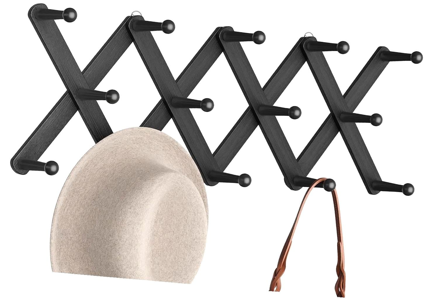 Bestwell Accordion Wall Hanger with 14 Pegs, Expandable Coat Rack Wall ...