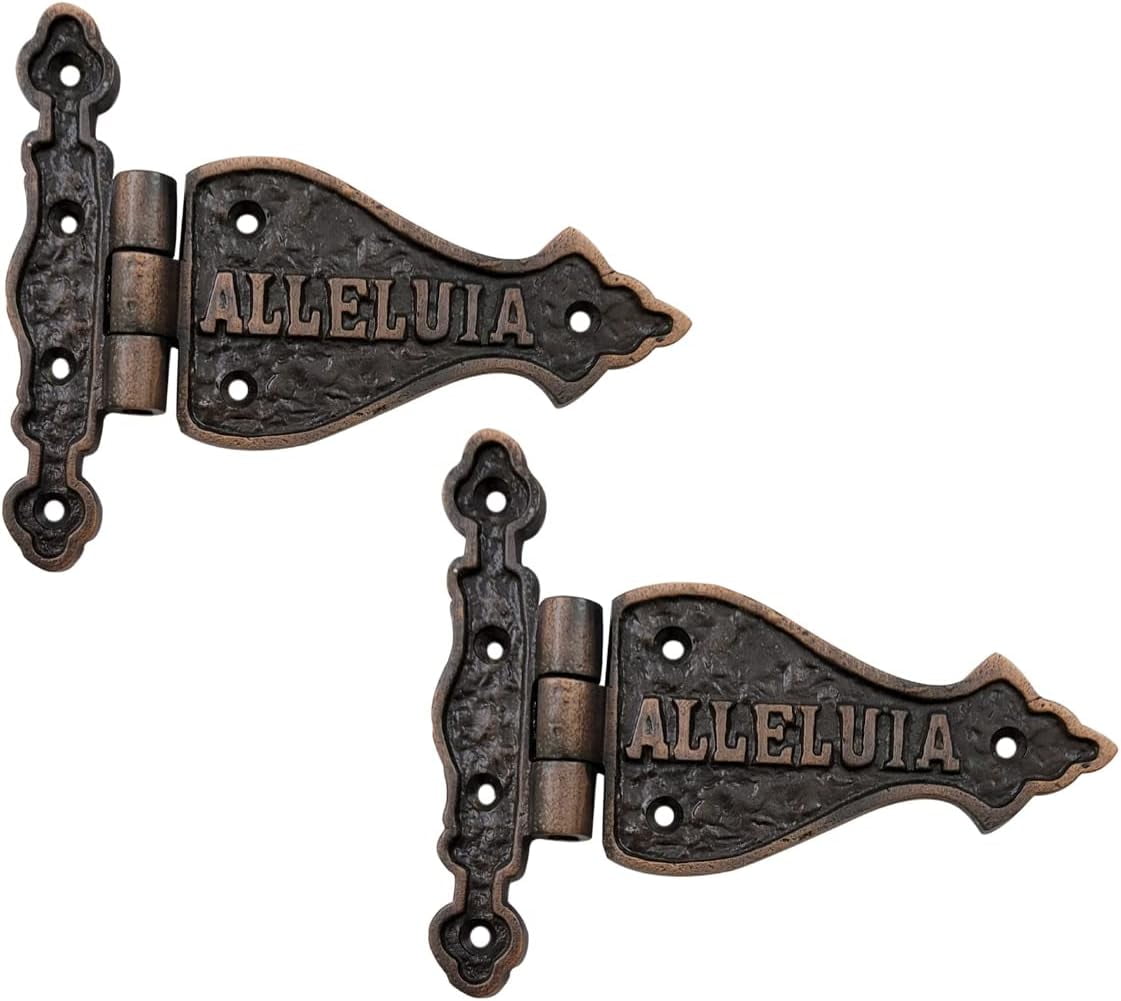 Bestwell Adonai Alleluia Cast Iron Hinges Engraved with Letters (5.4" 2 ...