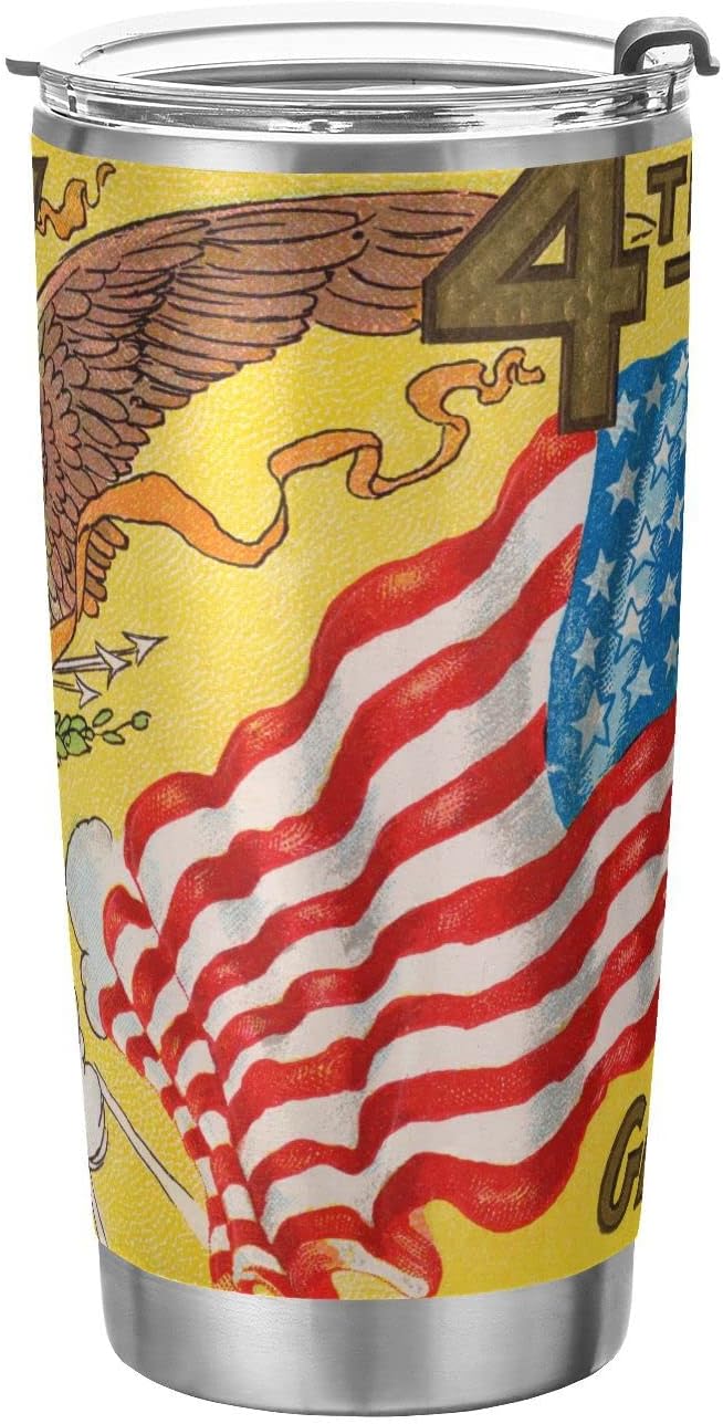Bestwell American Flag Eagle Travel Mug Insulated Tumbler with Lid and ...