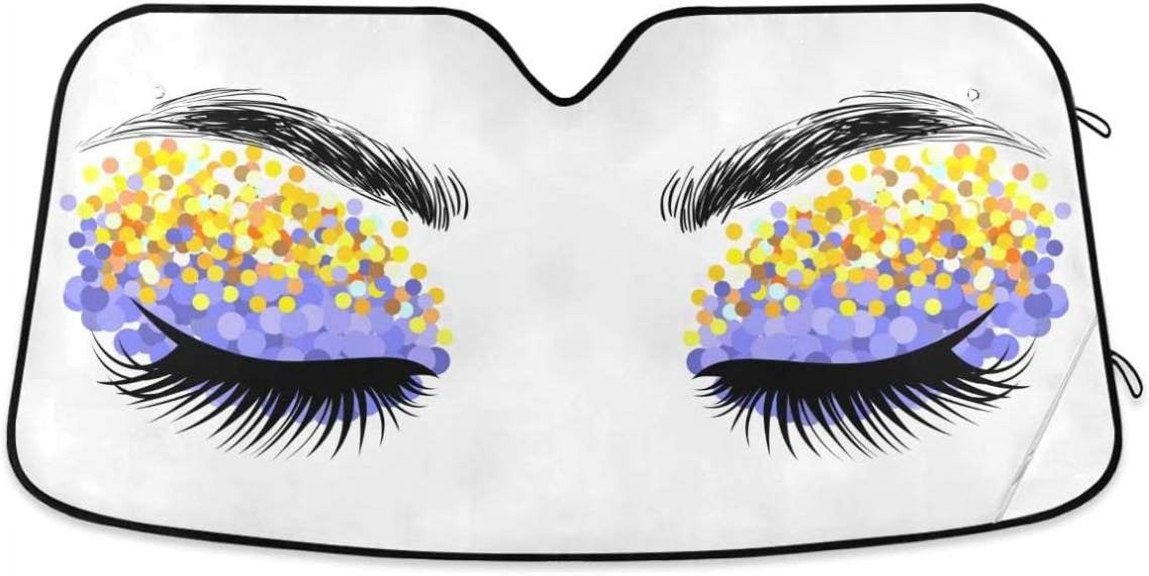 Bestwell Animal Eyes Front Windshield Sun Shade Folding Sun Shield ...