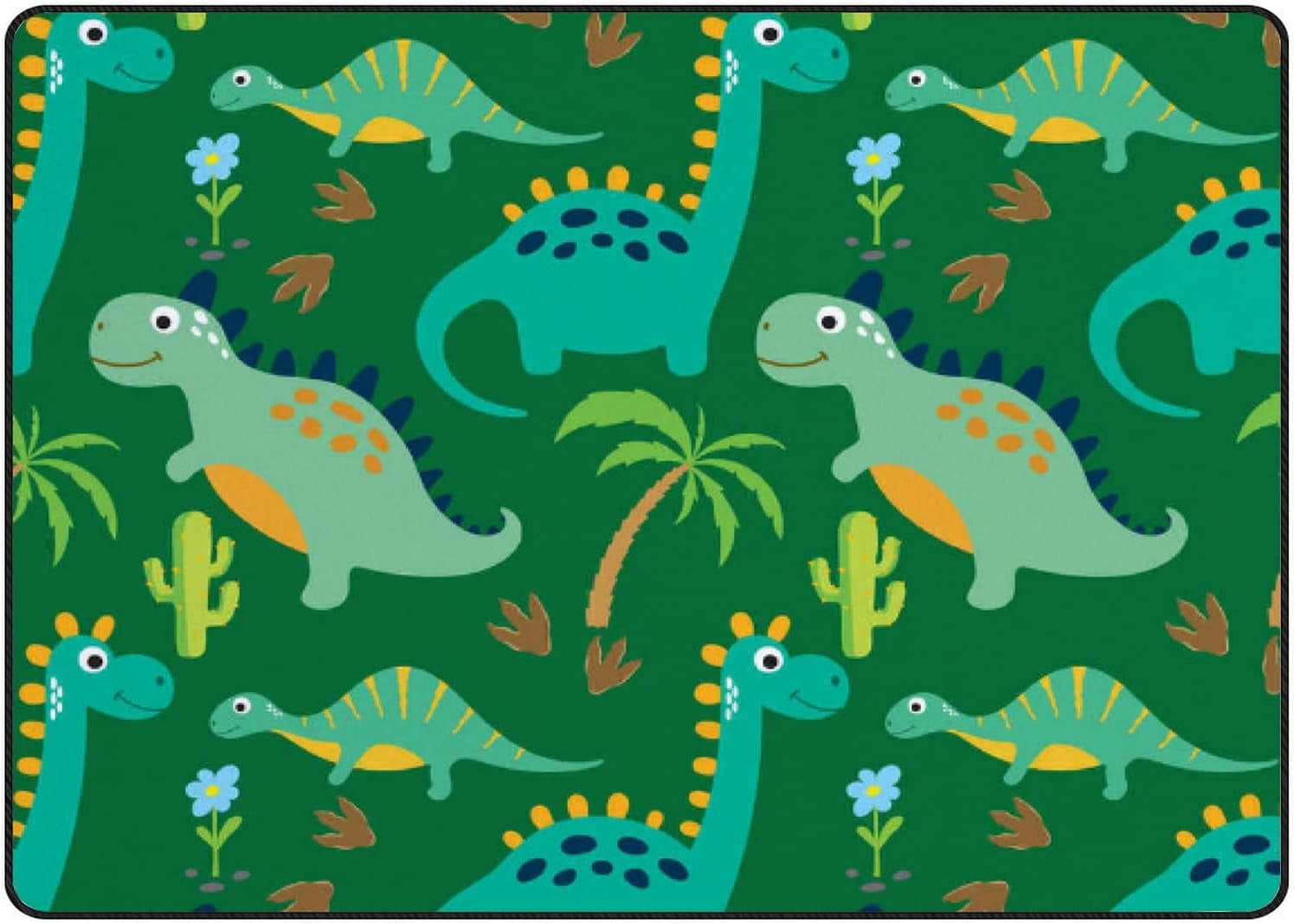 Bestwell Area Rug Cute Dinosaurs Paws on Green Nursery Rug Floor Mat ...