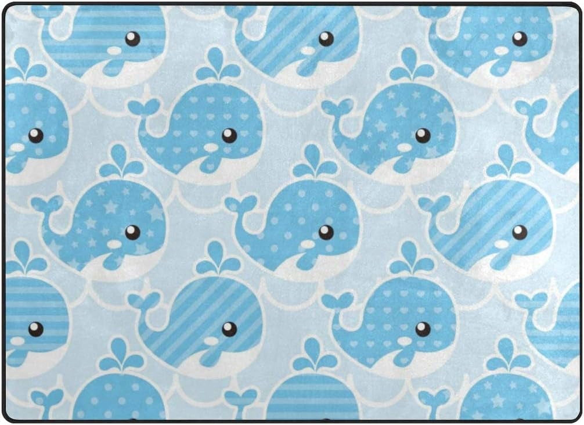 Bestwell Area Rug Pad Cute Whale On Wave Nursery Rugs Floor Mat for ...