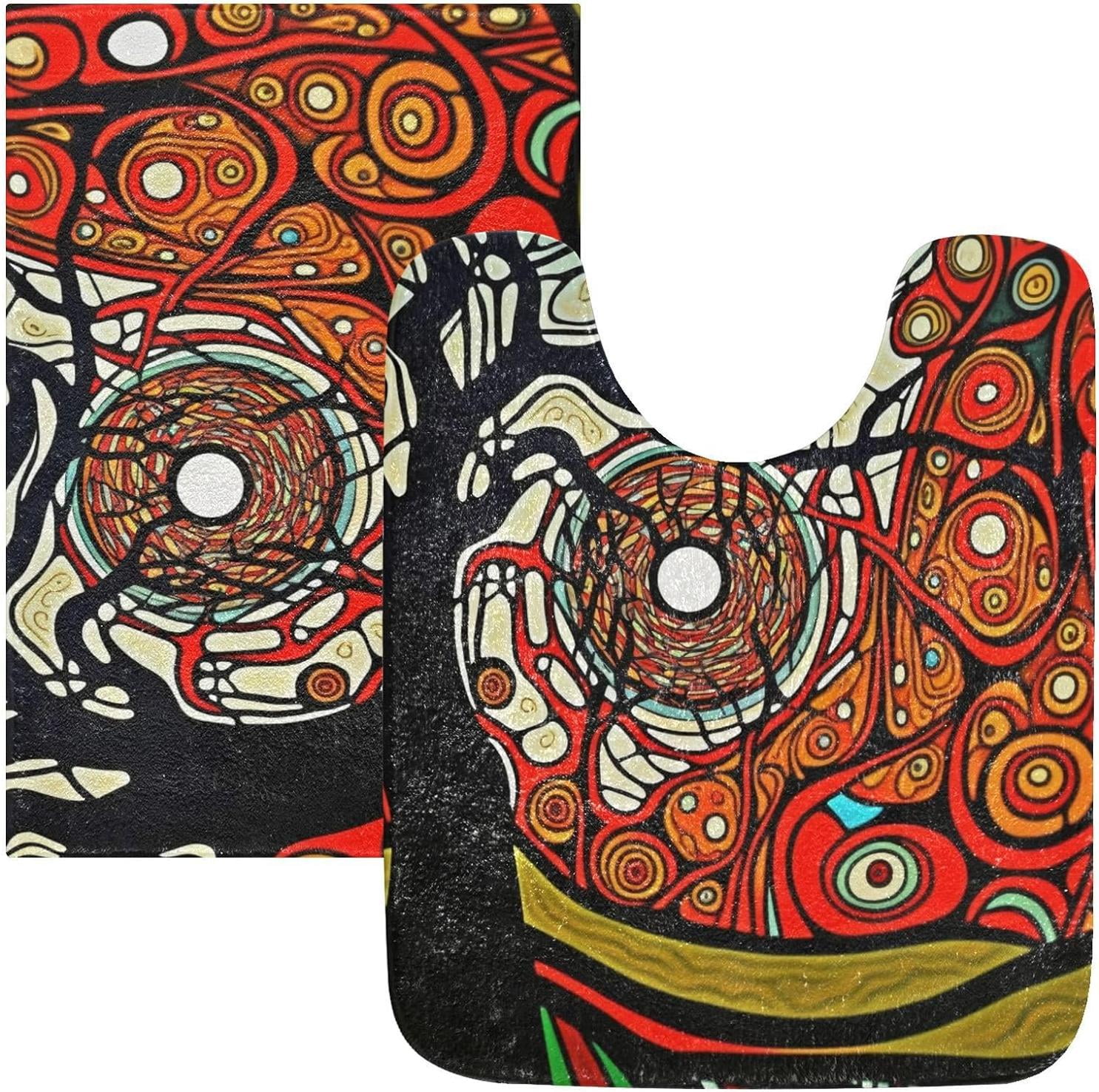 Bestwell Bathroom Rug Mats, Abstract Art Tree Print, Fluffy Plush ...