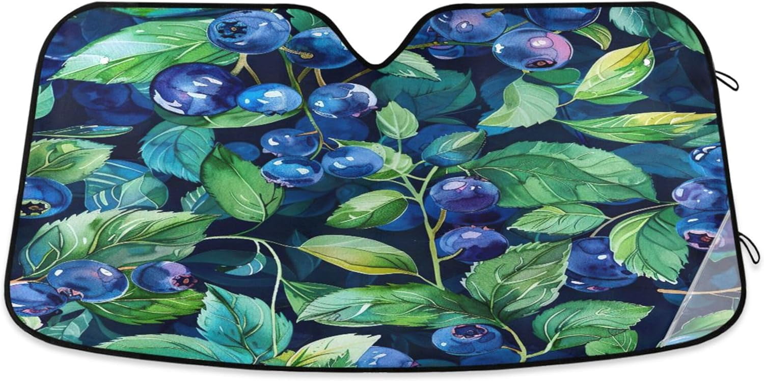 Bestwell Blueberry Car Windshield Sun Shade Keep Car Cool,UV Rays and ...