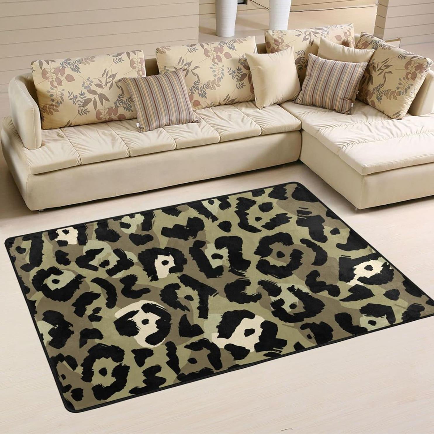 Bestwell Camouflage Leopard Area Rug, 36×24in, Camo Non-Slip Floor ...