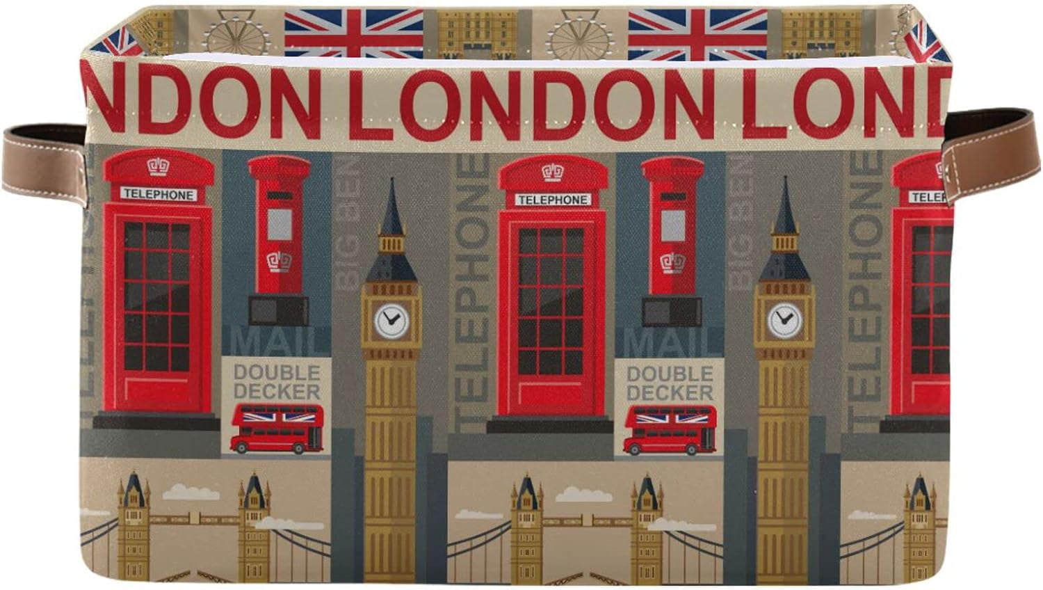Bestwell Cartoon London Big Ben Storage Bins Boxes with Handles ...