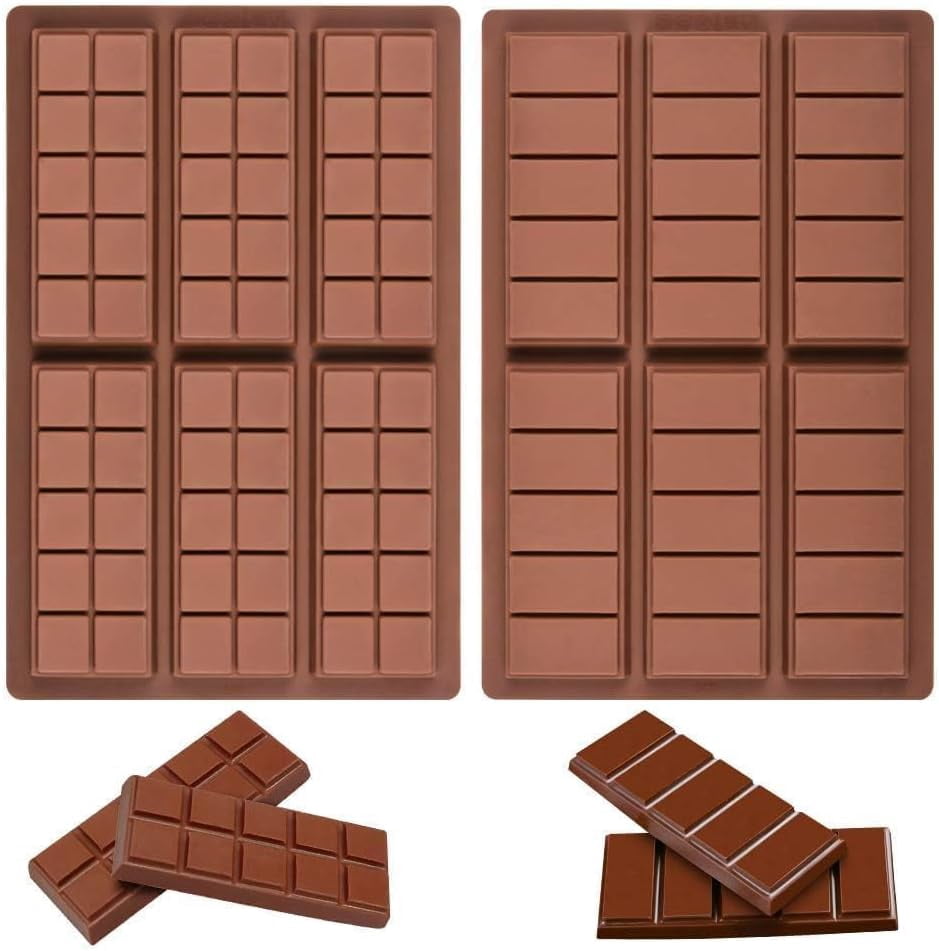 Bestwell Chocolate Bar Mold, Deep Silicone Snap Chocolate Bar Molds for Stuffed Bar, Wax Melt ...