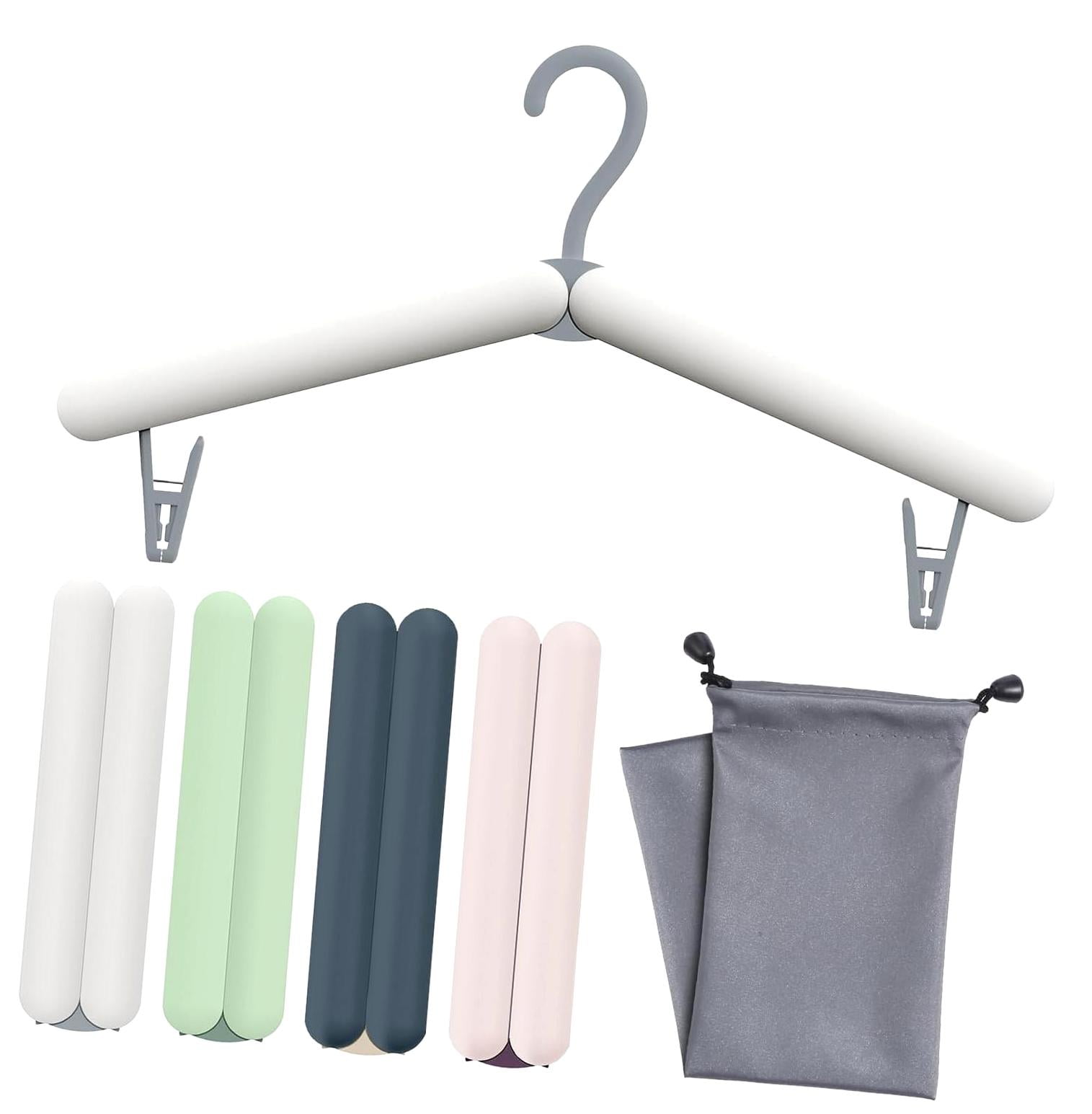 Bestwell Collapsible Travel Hangers, 4-Pack Foldable Clothes Hangers ...
