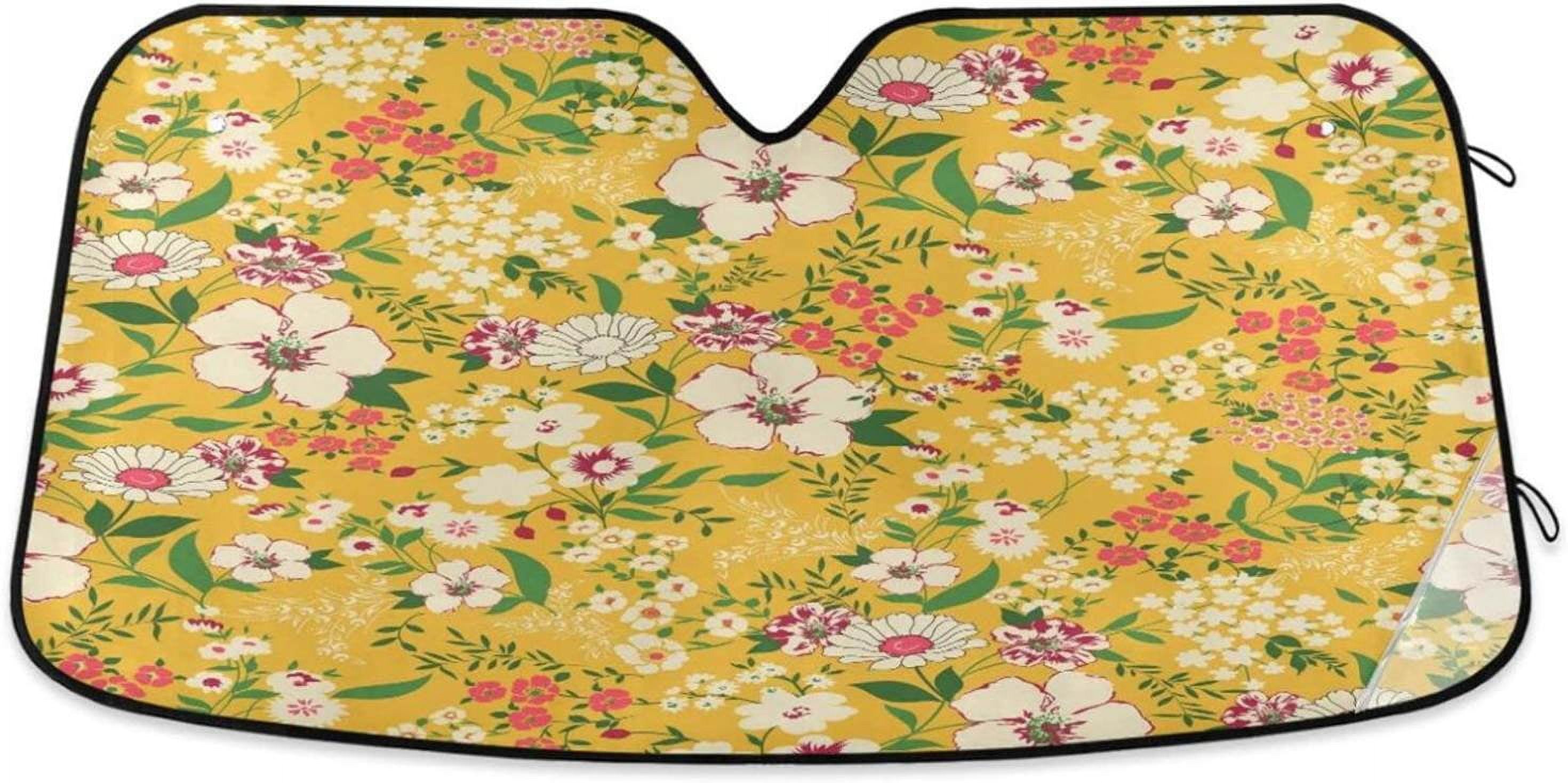 Bestwell Colorful Flowers1 Windshield Sun Shade for Car UV Reflector ...