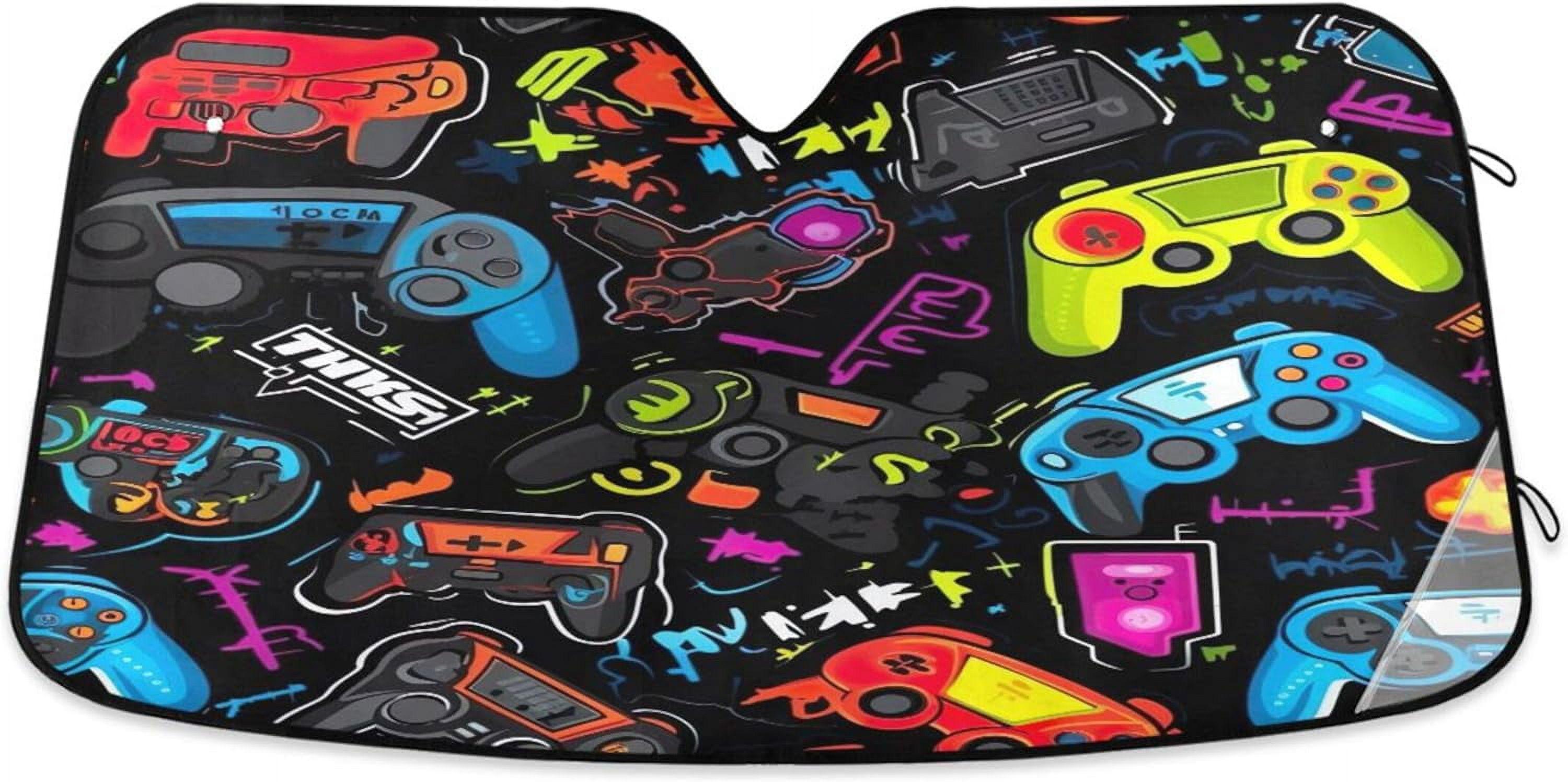 Bestwell Colorful Gamepad Car Windshield Sun Shade Keep Car Cool,UV ...