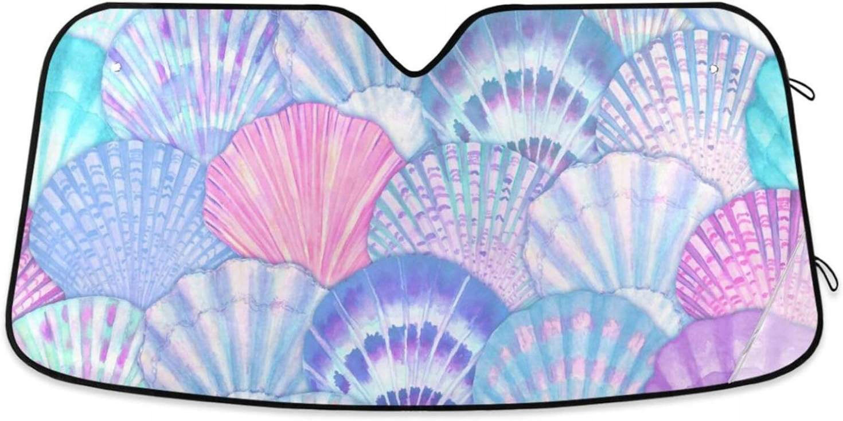 Bestwell Colorful Seashells Car Windshield Sun Shade Foldable Sun ...
