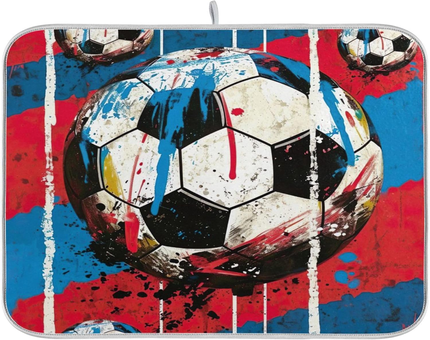 Bestwell Colorful Soccer Dish Drying Mat for Kitchen Counter, Highly ...