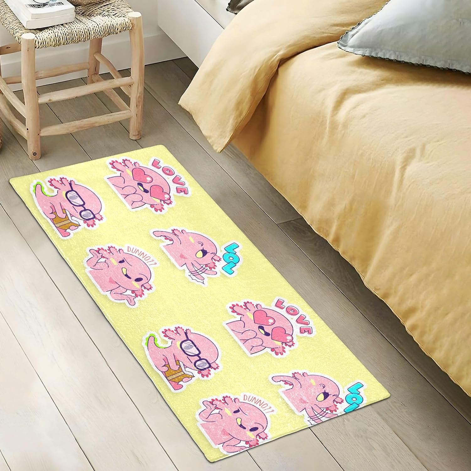 Bestwell Cute Axolotl Kitchen Rugs Non-Slip 39x20 Inch Washable Bath ...