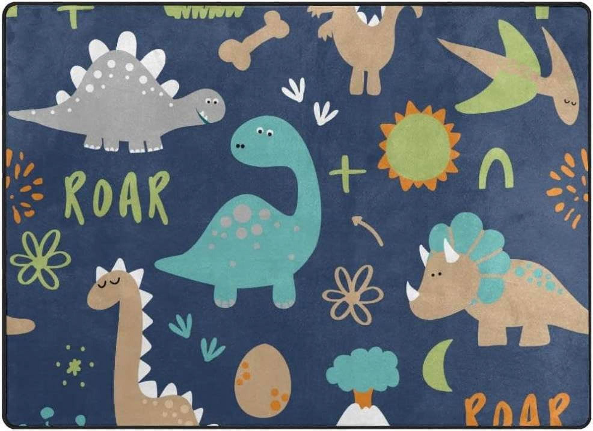 Bestwell Cute Dinosaurs Area RUG, 4'x5' Pet & Child Friendly Carpet for ...