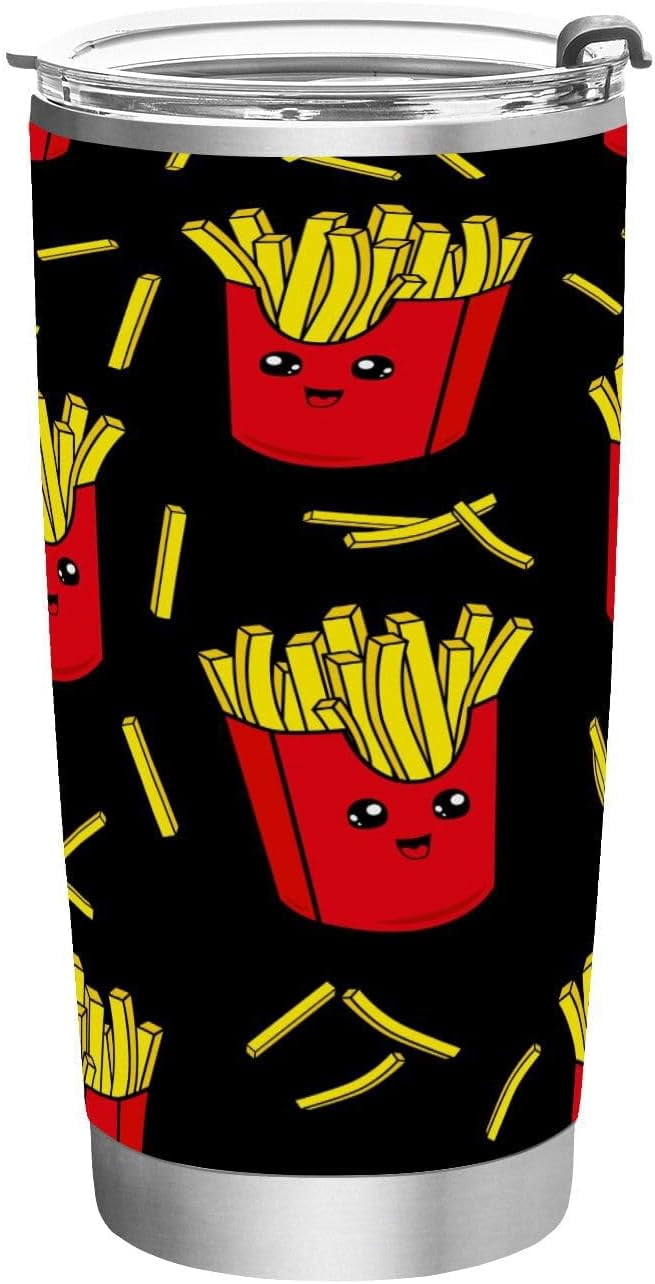 Bestwell Cute Funny Fries Travel Mug Tumbler Stainless Steel Double ...