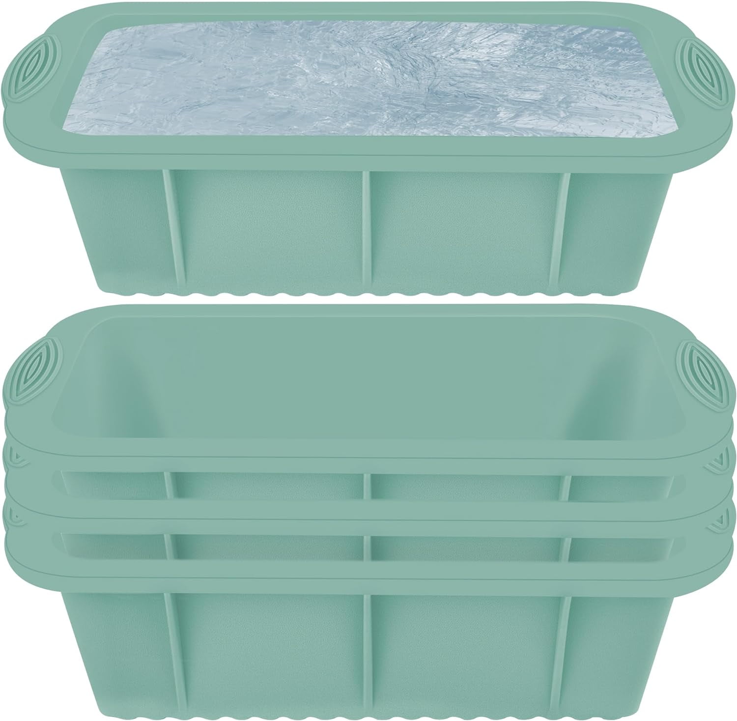 Bestwell Extra Large Ice Block Molds - 4 Pcs for Ice Bath or Coolers ...
