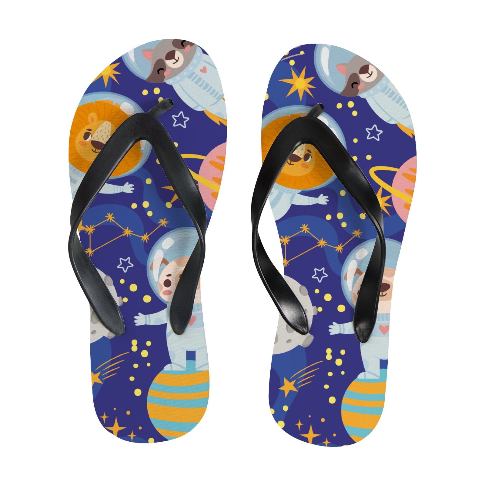 Bestwell Flip Flop Casual Non-slip, Cute Cartoon Alien Astronaut Thong ...