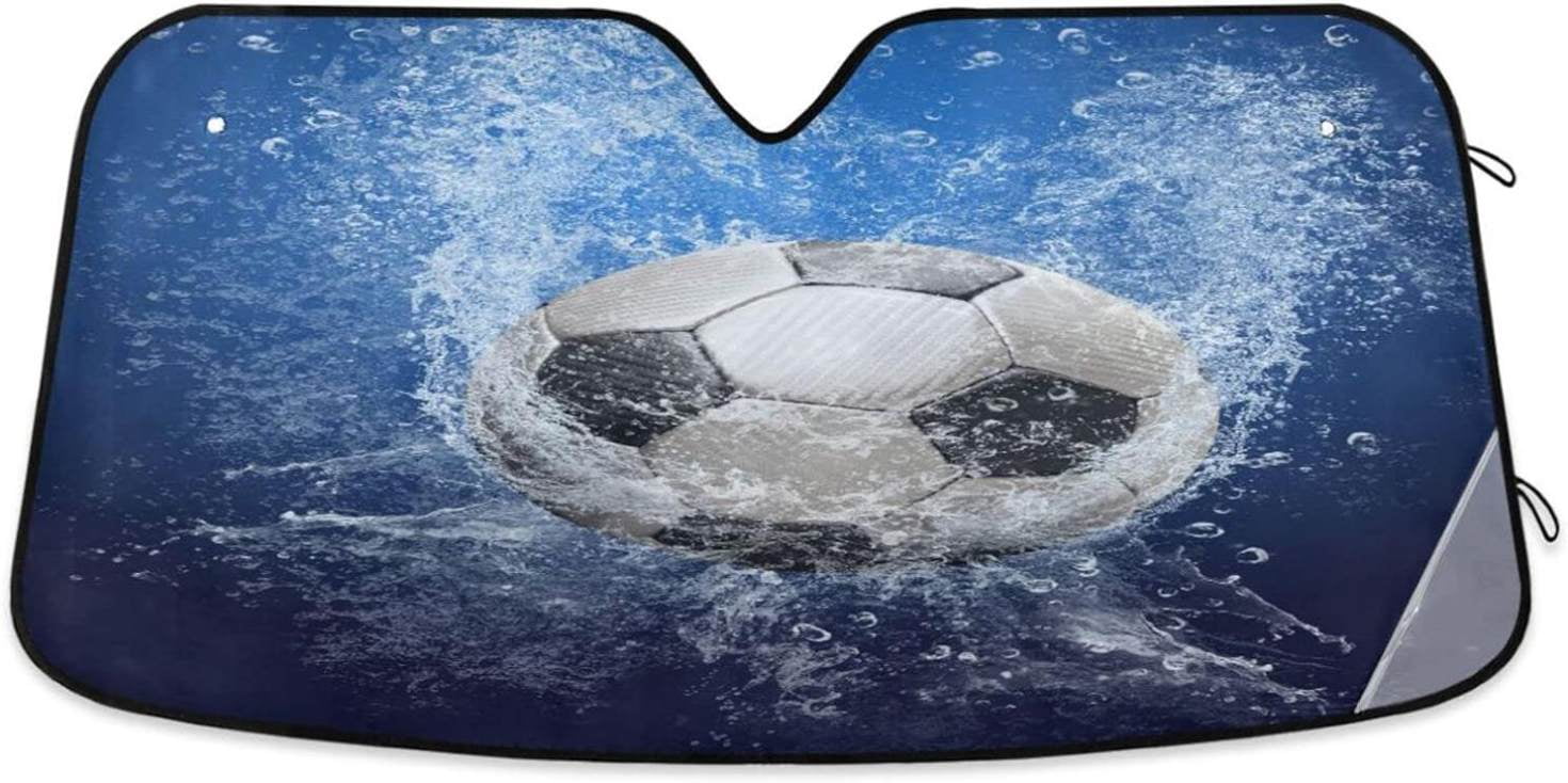 Bestwell Football Soccer Print Car Windshield Sun Shade,oldable Visor ...