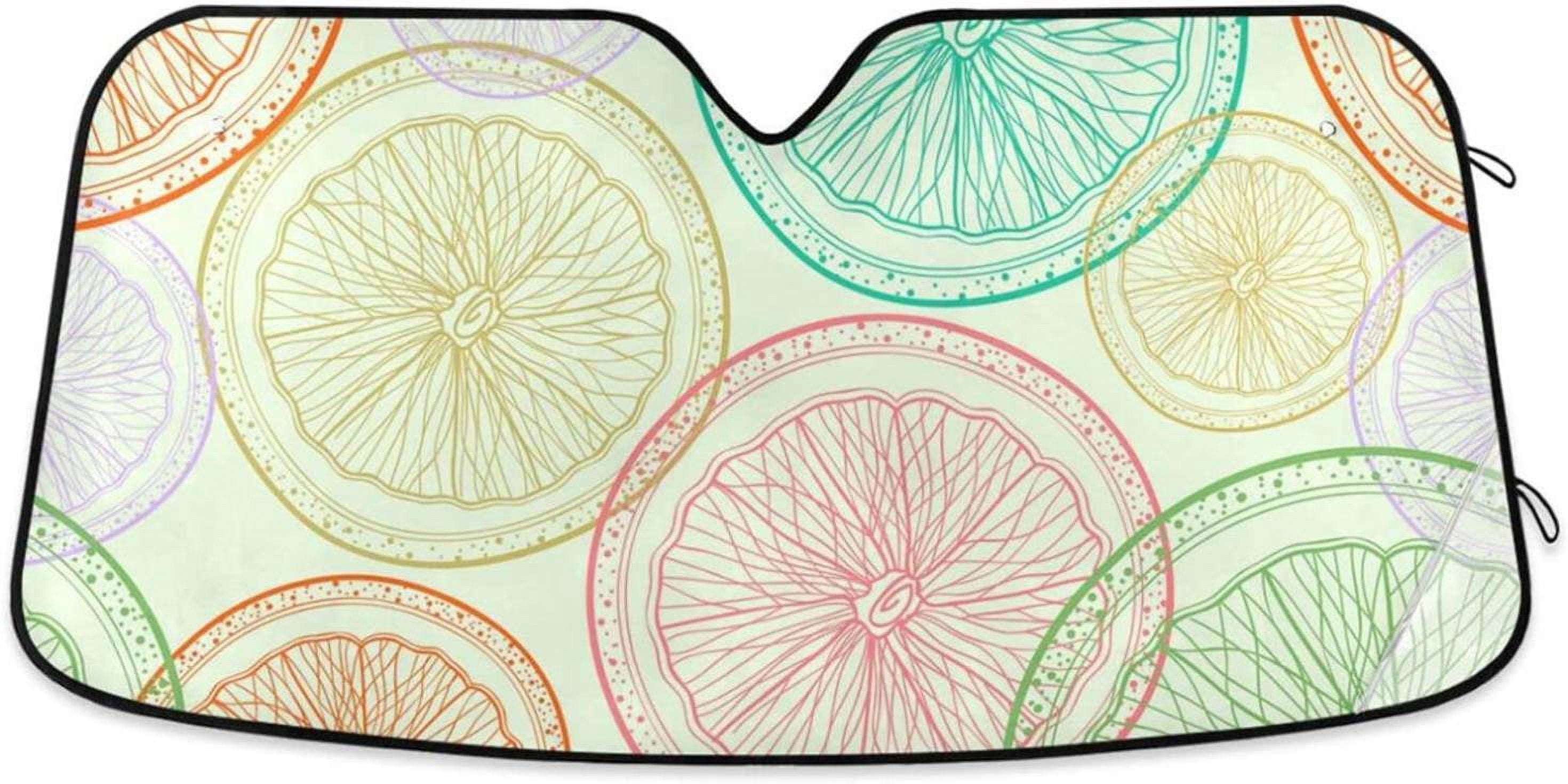 Bestwell Fruit Lemon Car Windshield Sun Shade Foldable Sun Shield Shade ...