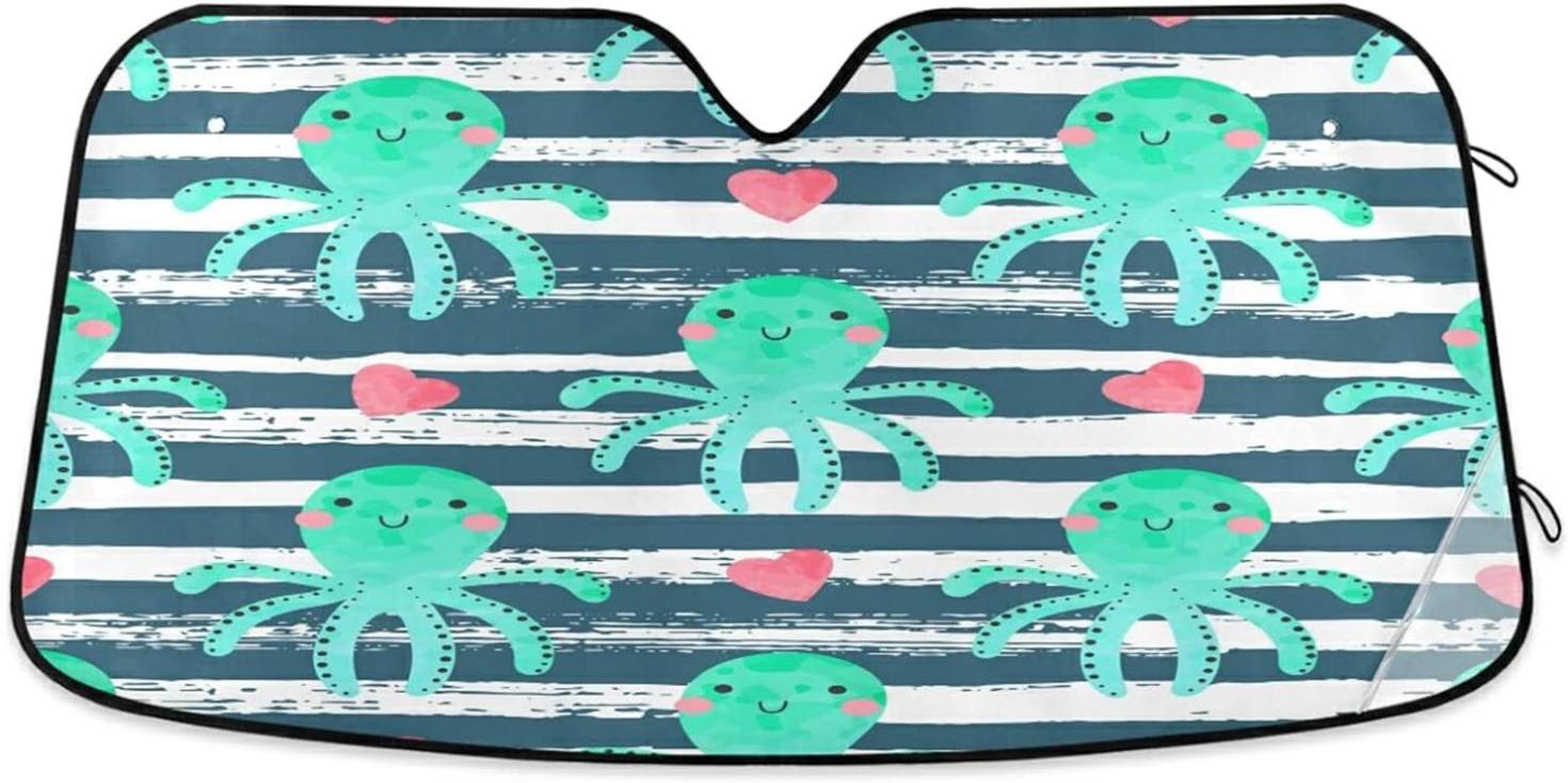 Bestwell Funny Octopus Car Windshield Sun Shade,oldable Visor Protector ...