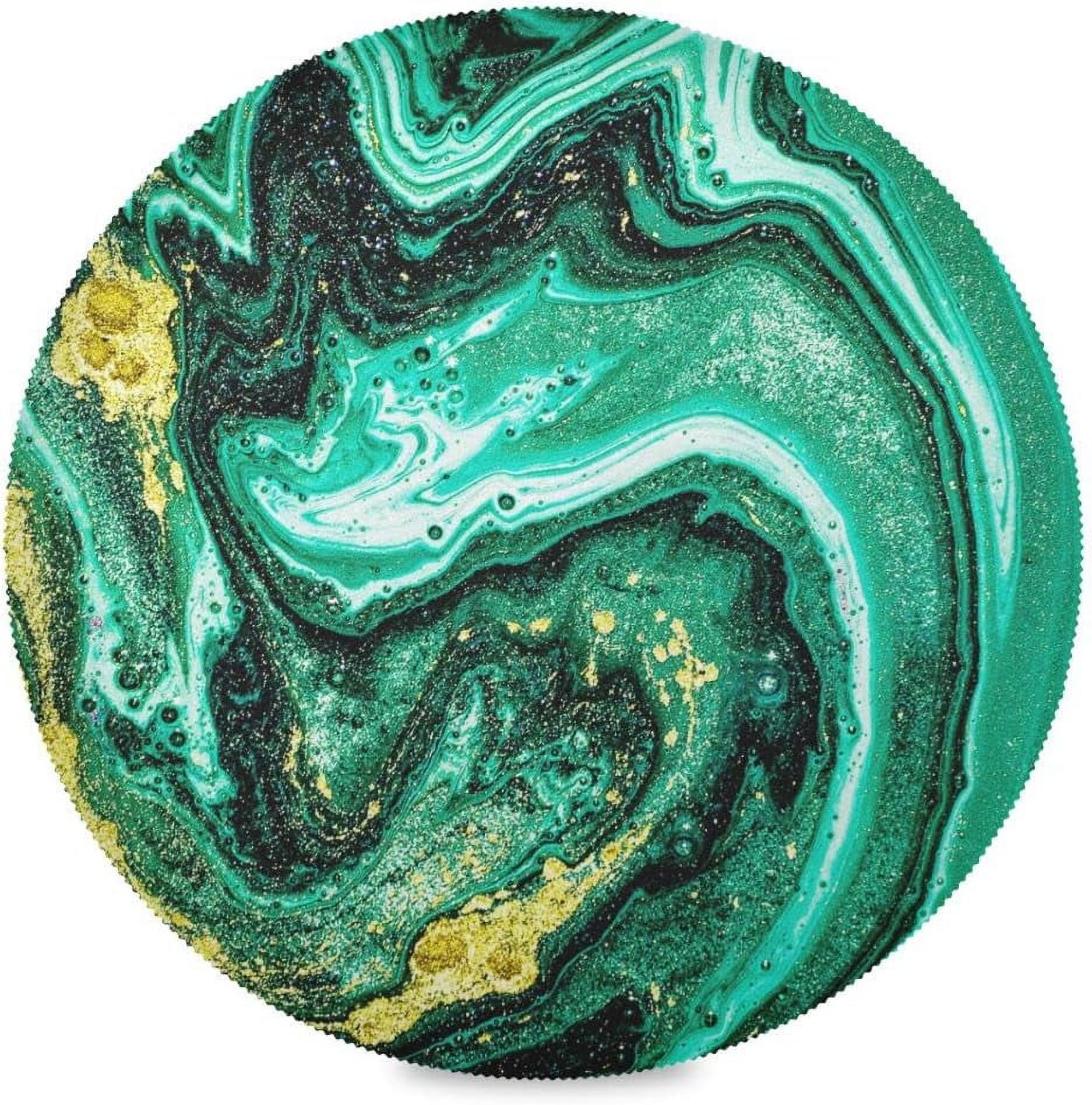 Bestwell Green Marble Texture Round Placemats Set of 1, Non-Slip Heat ...
