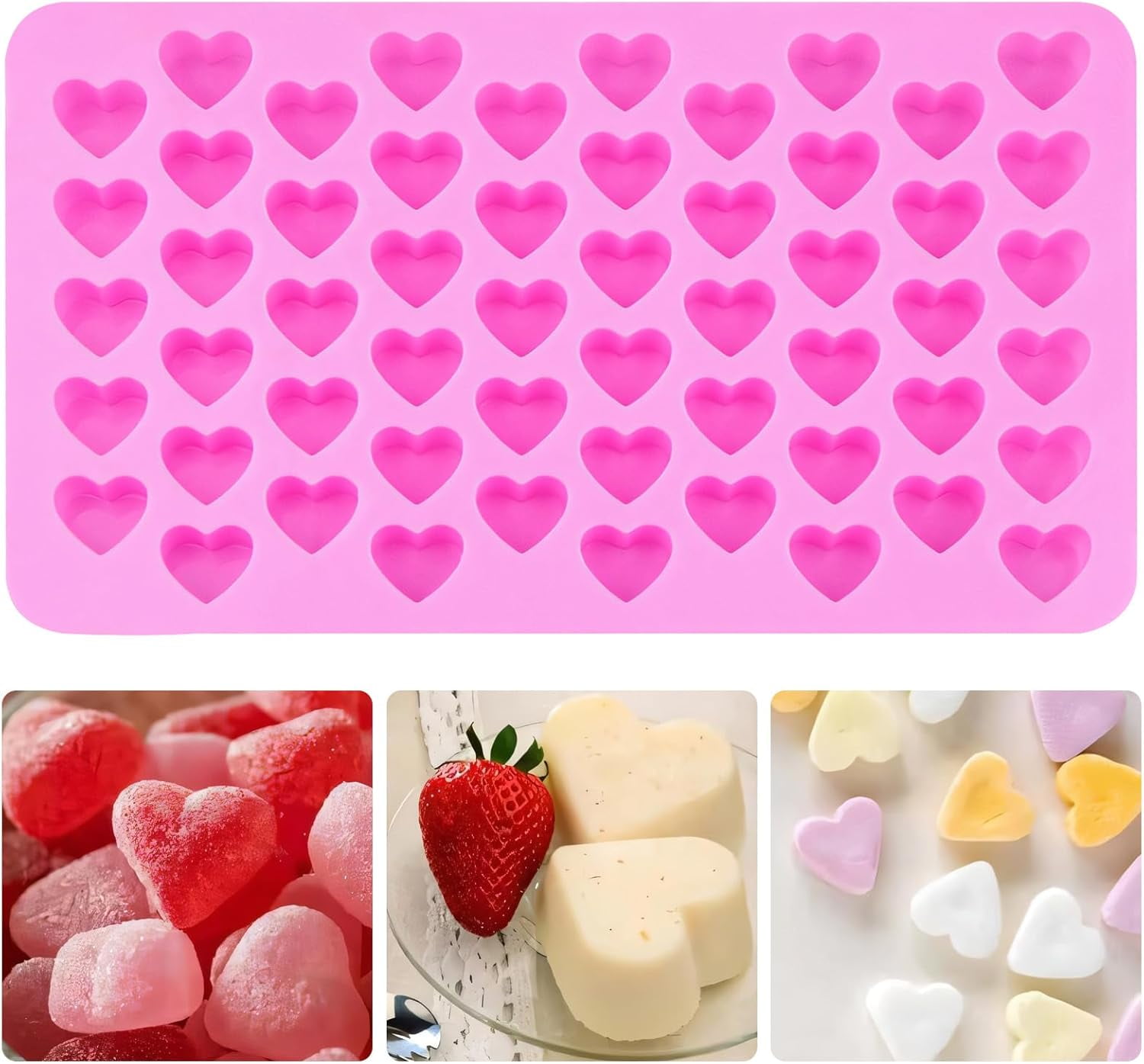 Bestwell Heart Chocolate Mold Heart Silicone Molds Non-Stick Food Grade ...