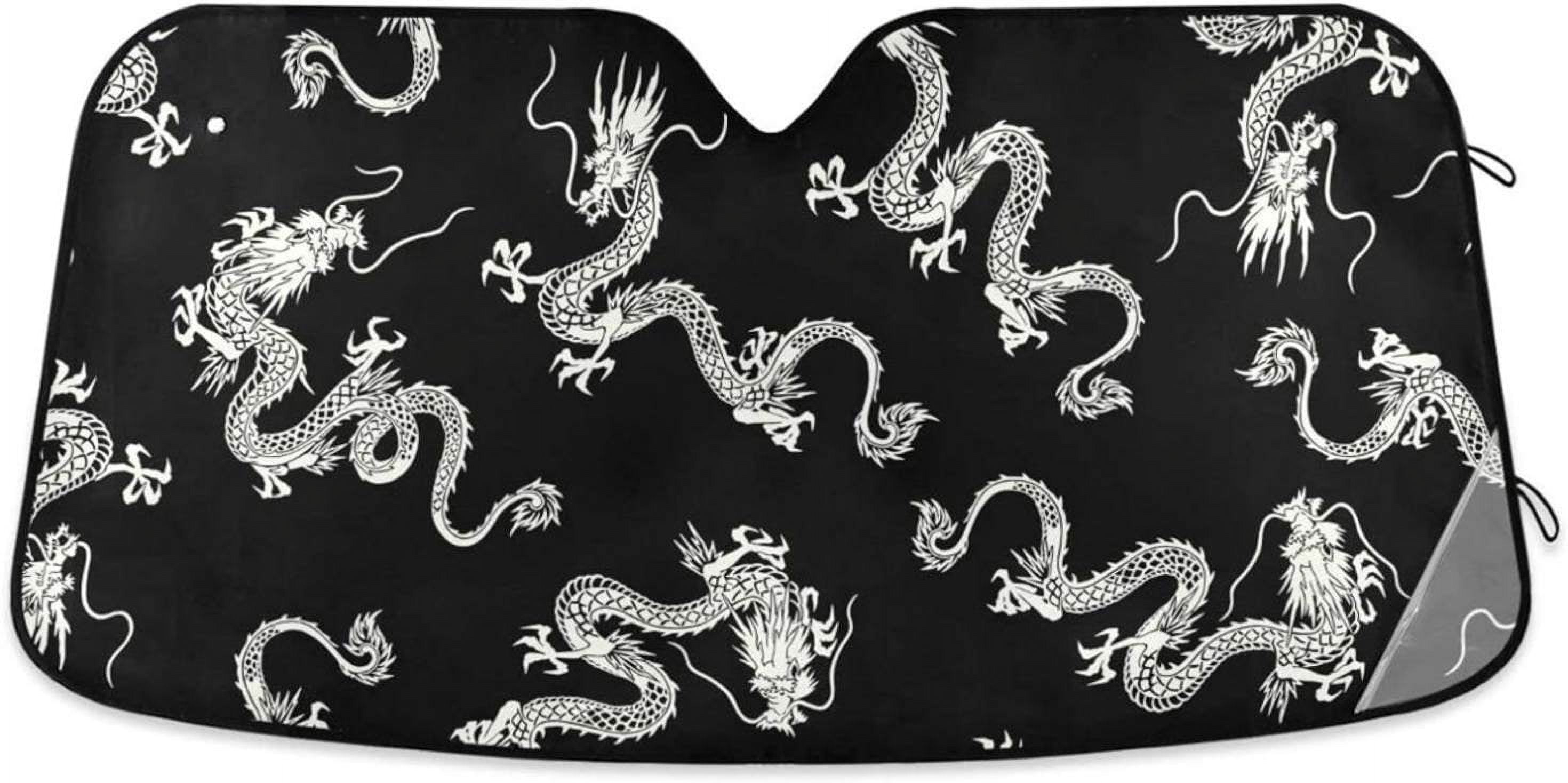 Bestwell Japanese Dragon Car Windshield Sun Shade Foldable Sun Shield ...