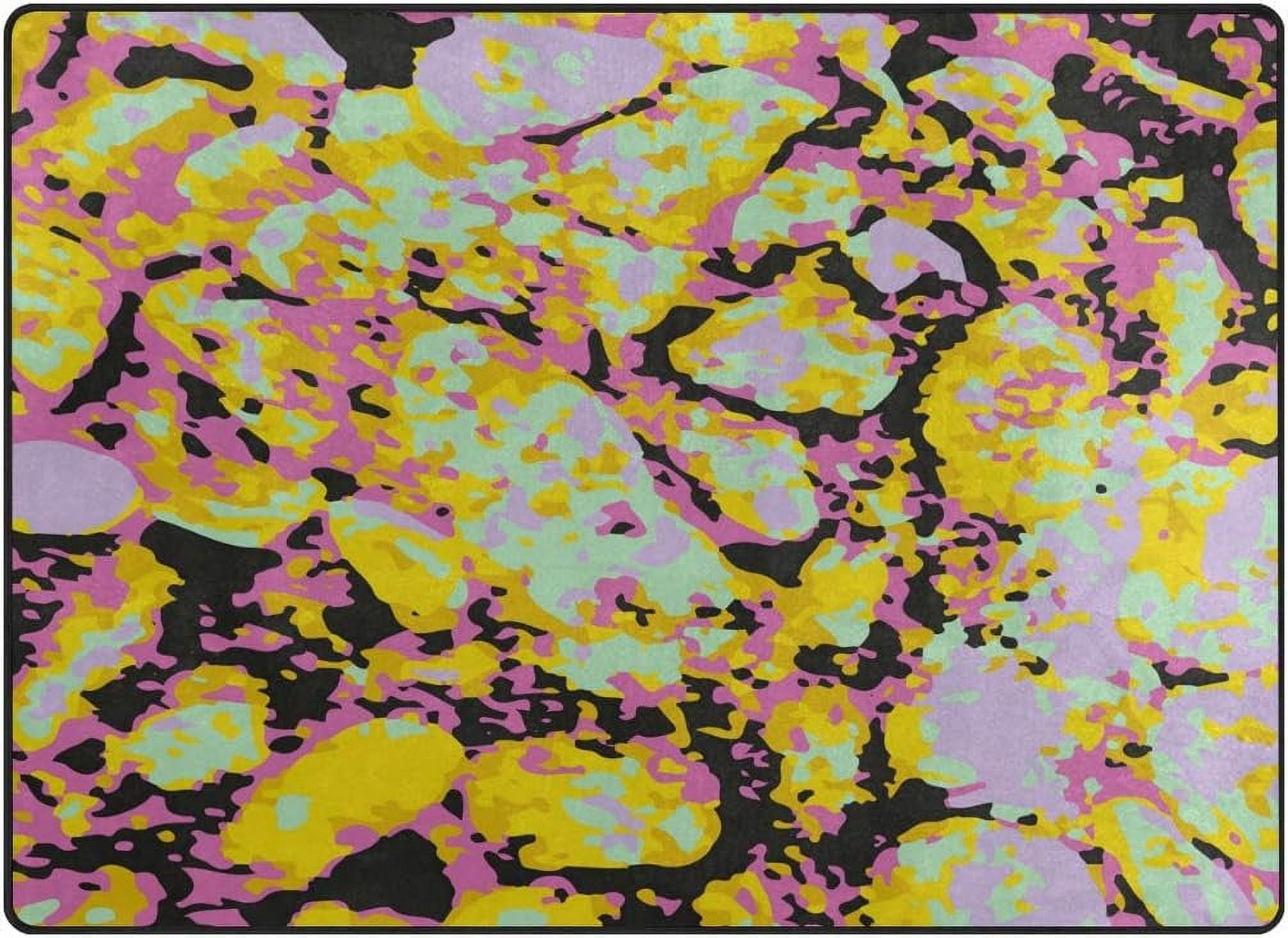 Bestwell Lightweight Soft Area Rugs Abstract Modern Pattern in Grunge ...