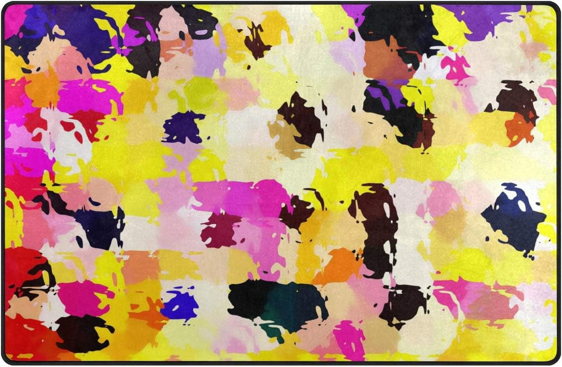 Bestwell Lightweight Soft Area Rugs Abstract Pastel Floor Mat for Kids ...