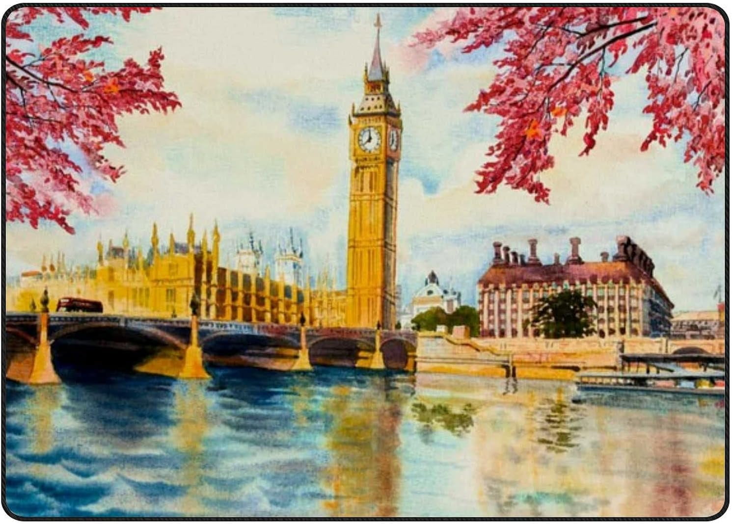 Bestwell Lightweight Soft Area Rugs Autumn Big Ben Clock Tower and ...