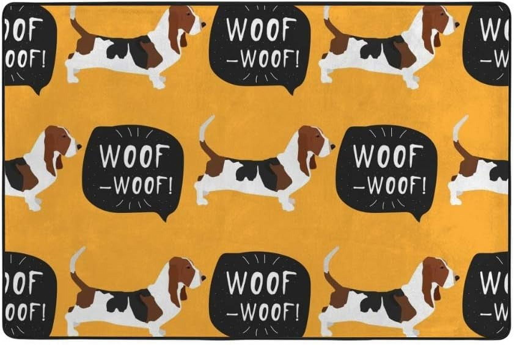 Bestwell Lightweight Soft Area Rugs Basset Hound Dog Floor Mat for Kids ...