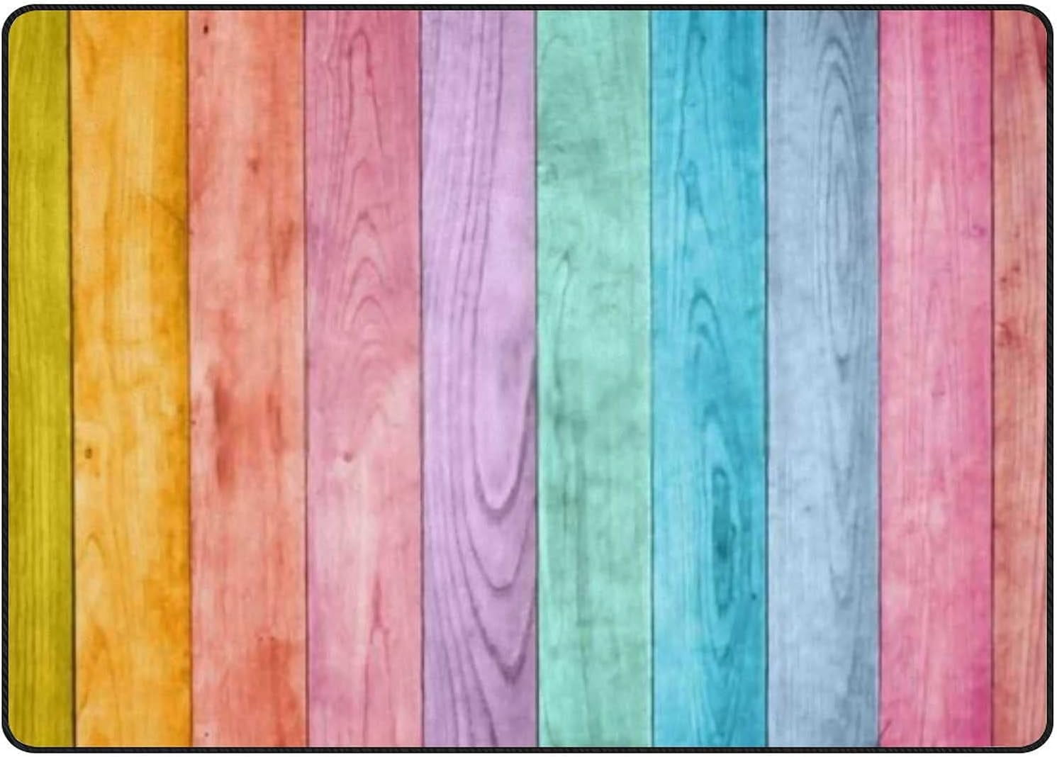 Bestwell Lightweight Soft Area Rugs Colored Wood Background Floor ...