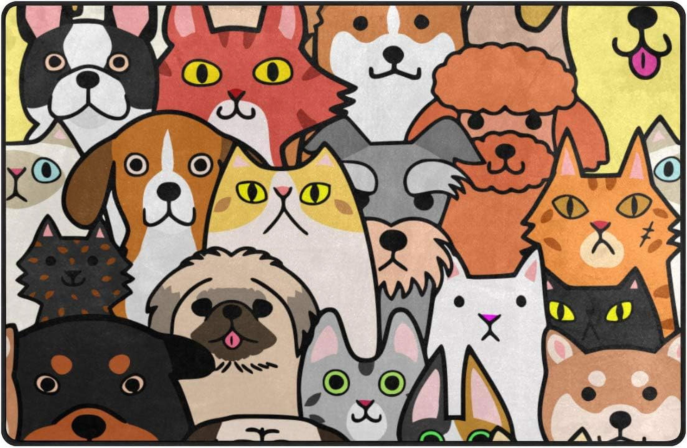 Bestwell Lightweight Soft Area Rugs Cute Animals Floor Mat for Kids ...