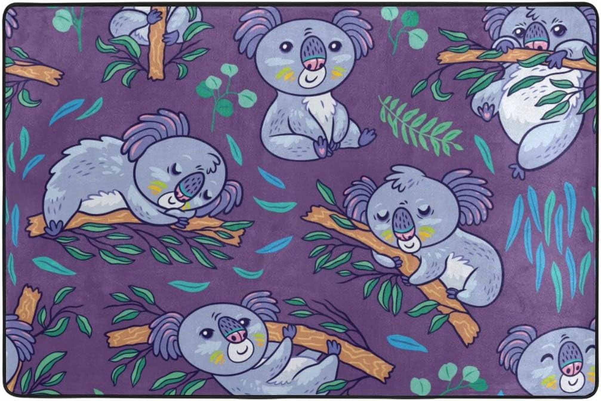 Bestwell Lightweight Soft Area Rugs Koalas in The Eucalyptus Forest ...