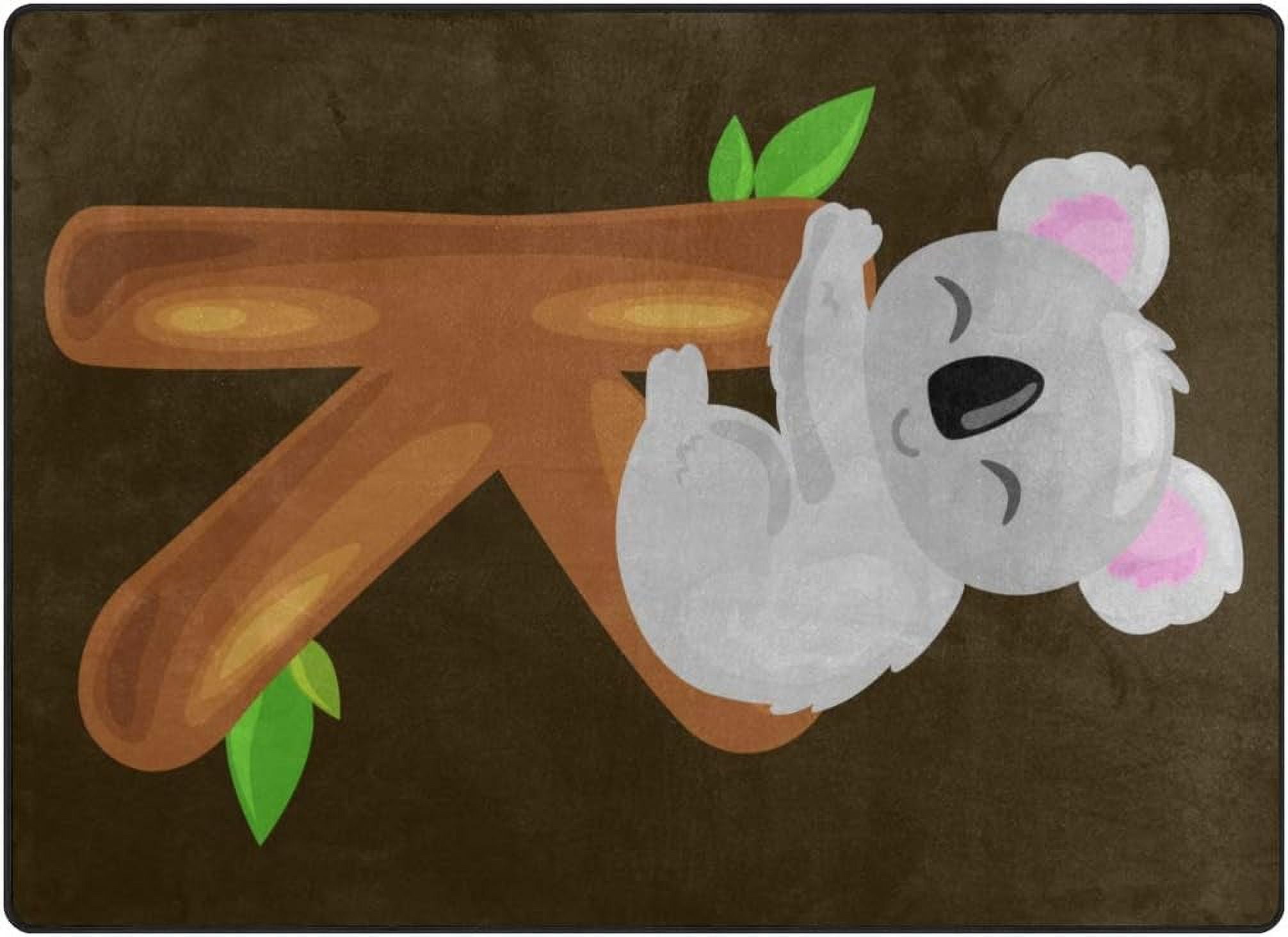 Bestwell Lightweight Soft Area Rugs Letter K with Koala Floor Mat for ...