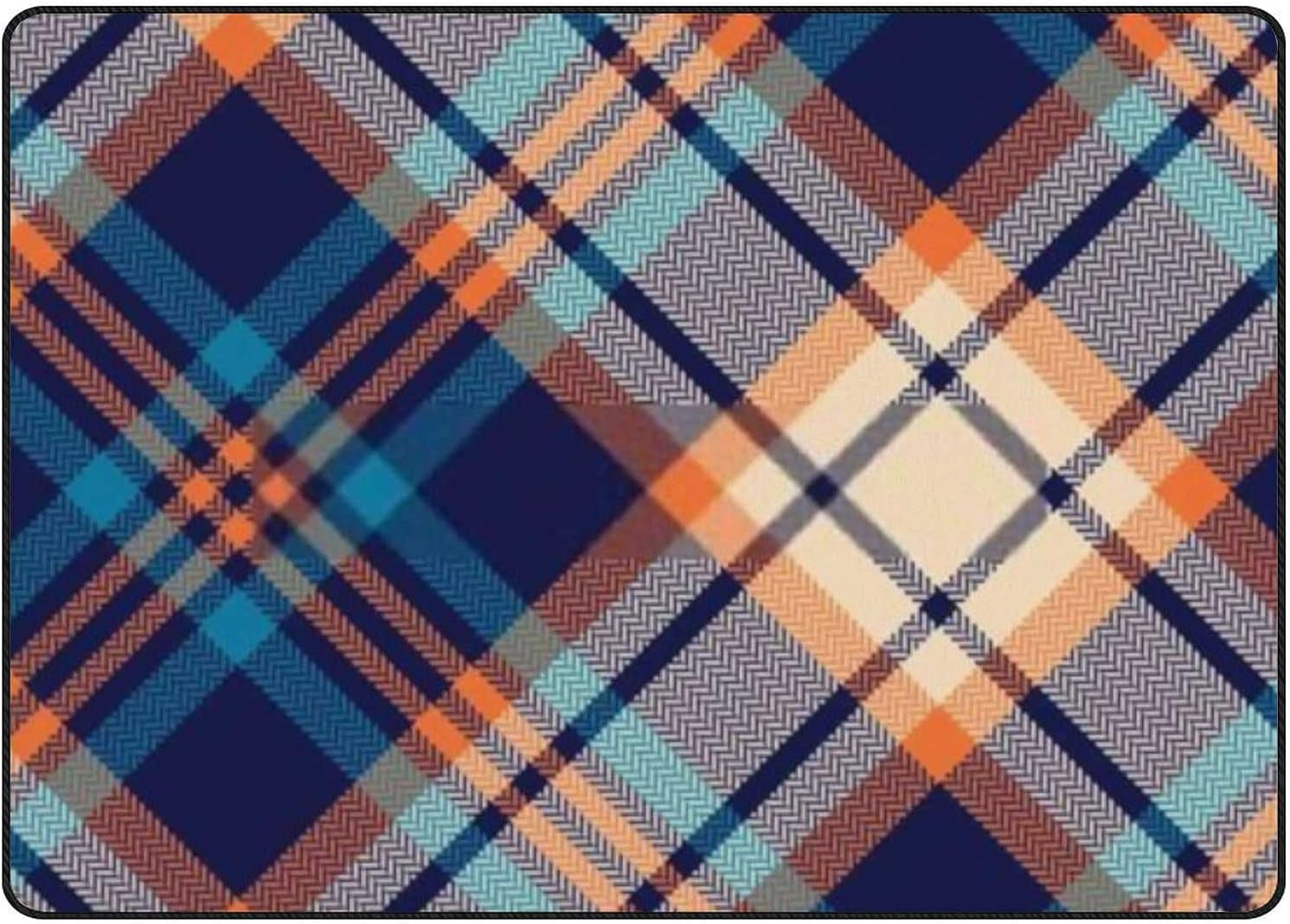 Bestwell Lightweight Soft Area Rugs Multicolored Tartan Plaid Pattern ...