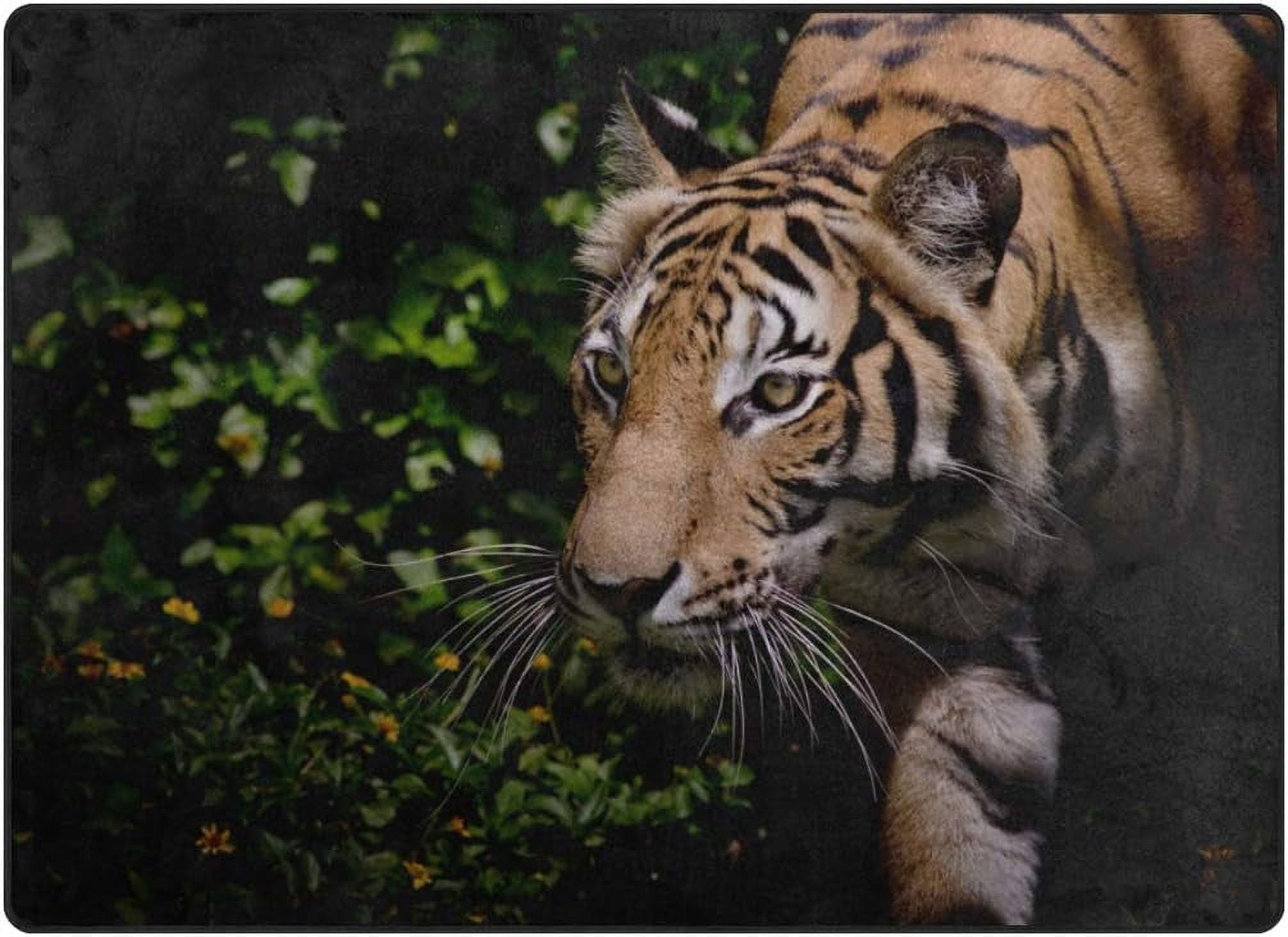 Bestwell Lightweight Soft Area Rugs Searching Tiger Floor Mat for Kids ...