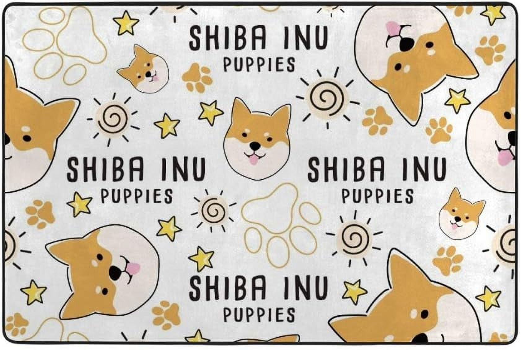 Bestwell Lightweight Soft Area Rugs Shiba Inu Dog Floor Mat for Kids ...