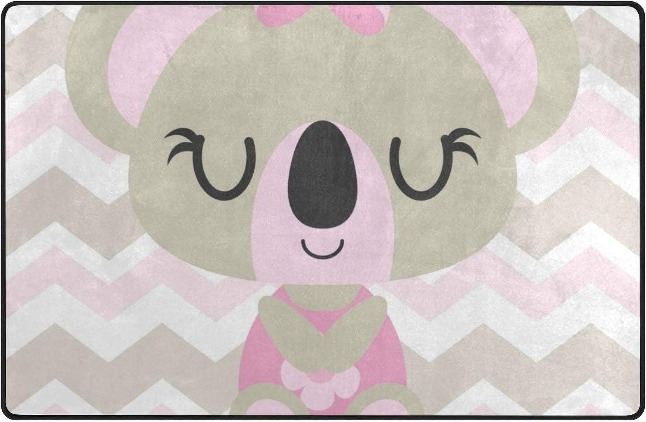 Bestwell Lightweight Soft Area Rugs Ute Koala Sleeps On Chevron Floor ...
