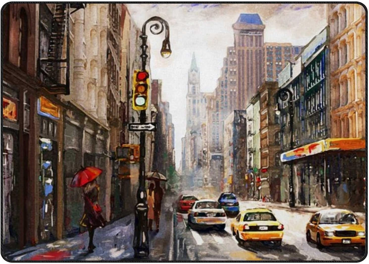 Bestwell Lightweight Soft Area Rugs View of New York Floor Mat for Kids ...