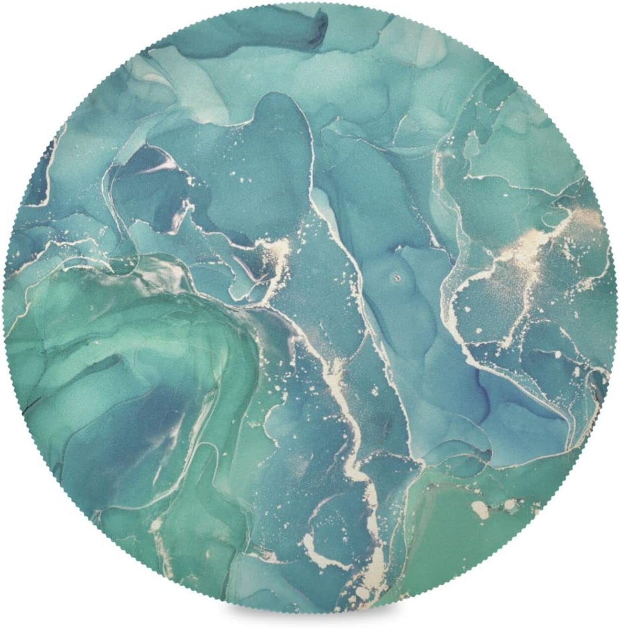 Bestwell Marble Texture Round Placemats for Dining Table Non-Slip Heat ...