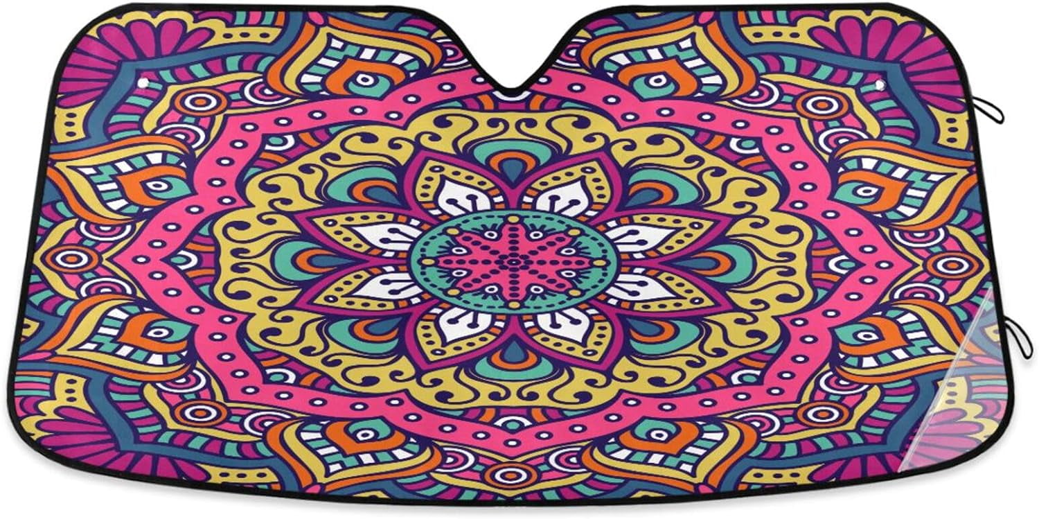 Bestwell Mexico Mandala Car Windshield Sun Shade Front Window Folding ...