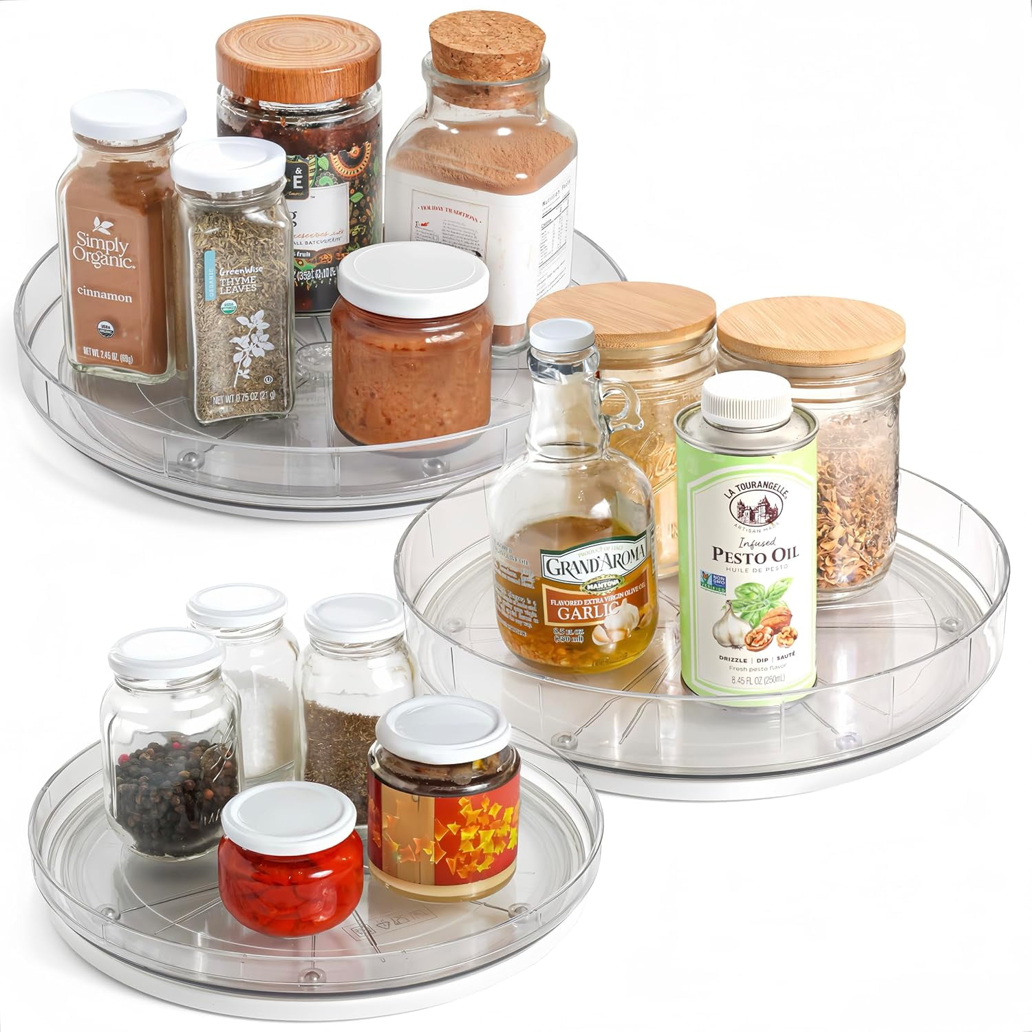Bestwell NOSTA 4-Pack Lazy Susan Organizer | Rotating Pantry Organizers ...