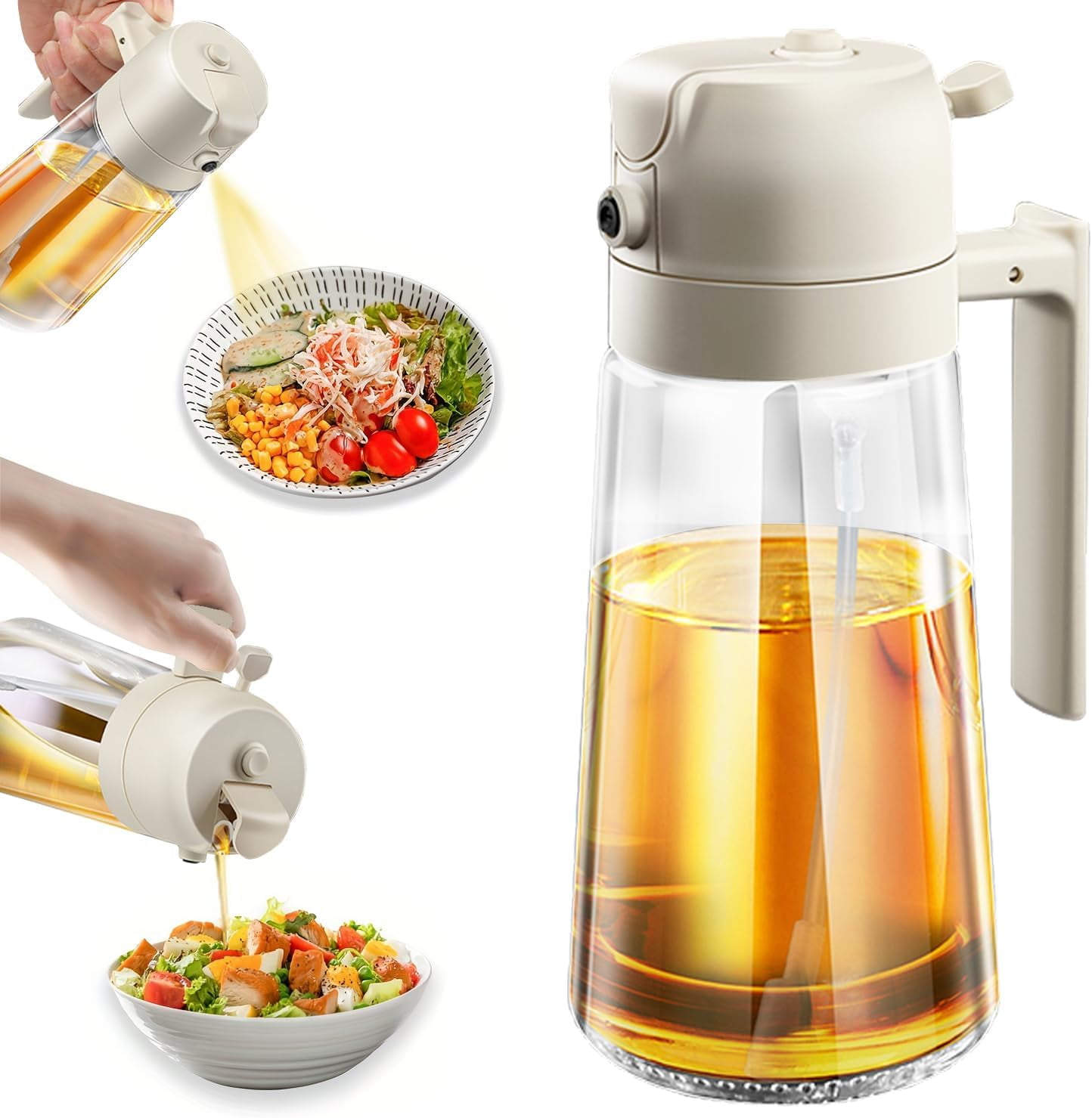 Bestwell Oil Dispenser Sprayer for Coo, 470ml/16oz 2 in 1 Oil Sprayer ...