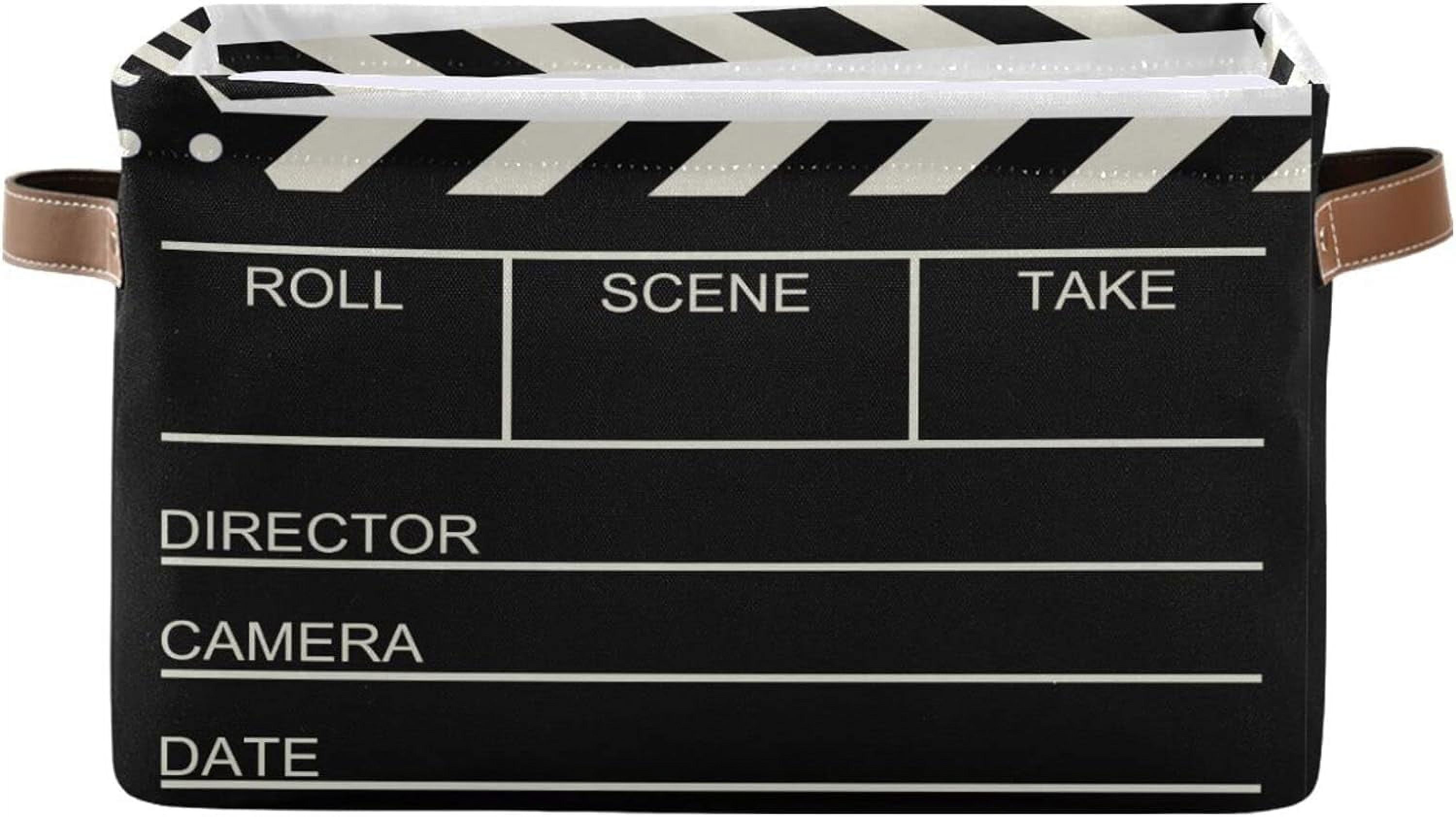 Bestwell Old Cinema Movie Clapboard Storage Bin Box with Handles ...